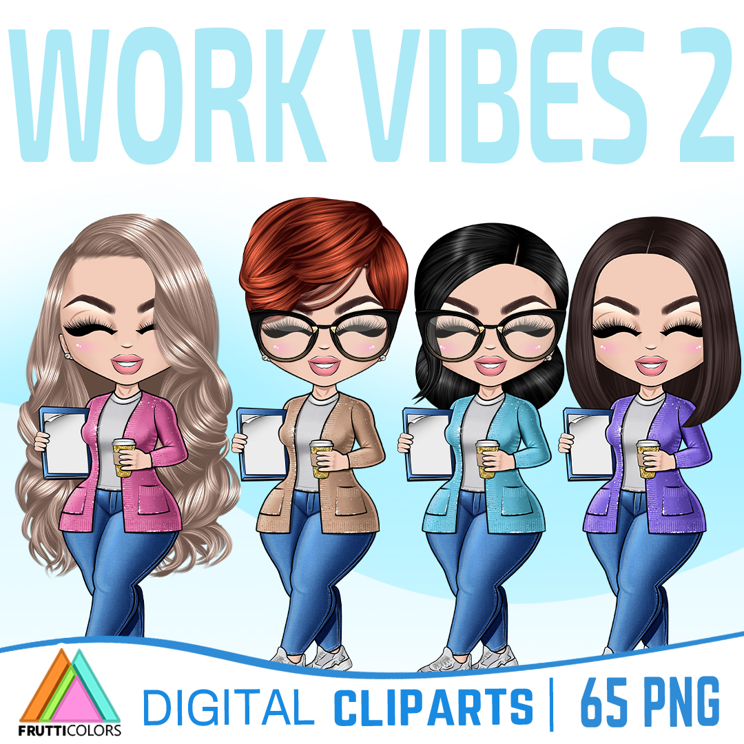 Coffee Break Teacher Dolls Bundle - Back To School Clipart - Inspire Uplift