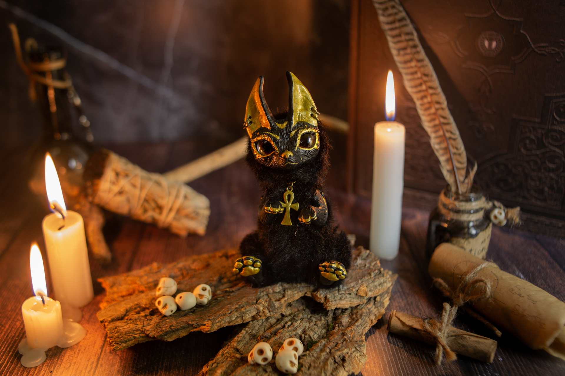 Anubis Art Doll Miniature Doll OOAK Black Dog Jackal Egyptia | Inspire ...
