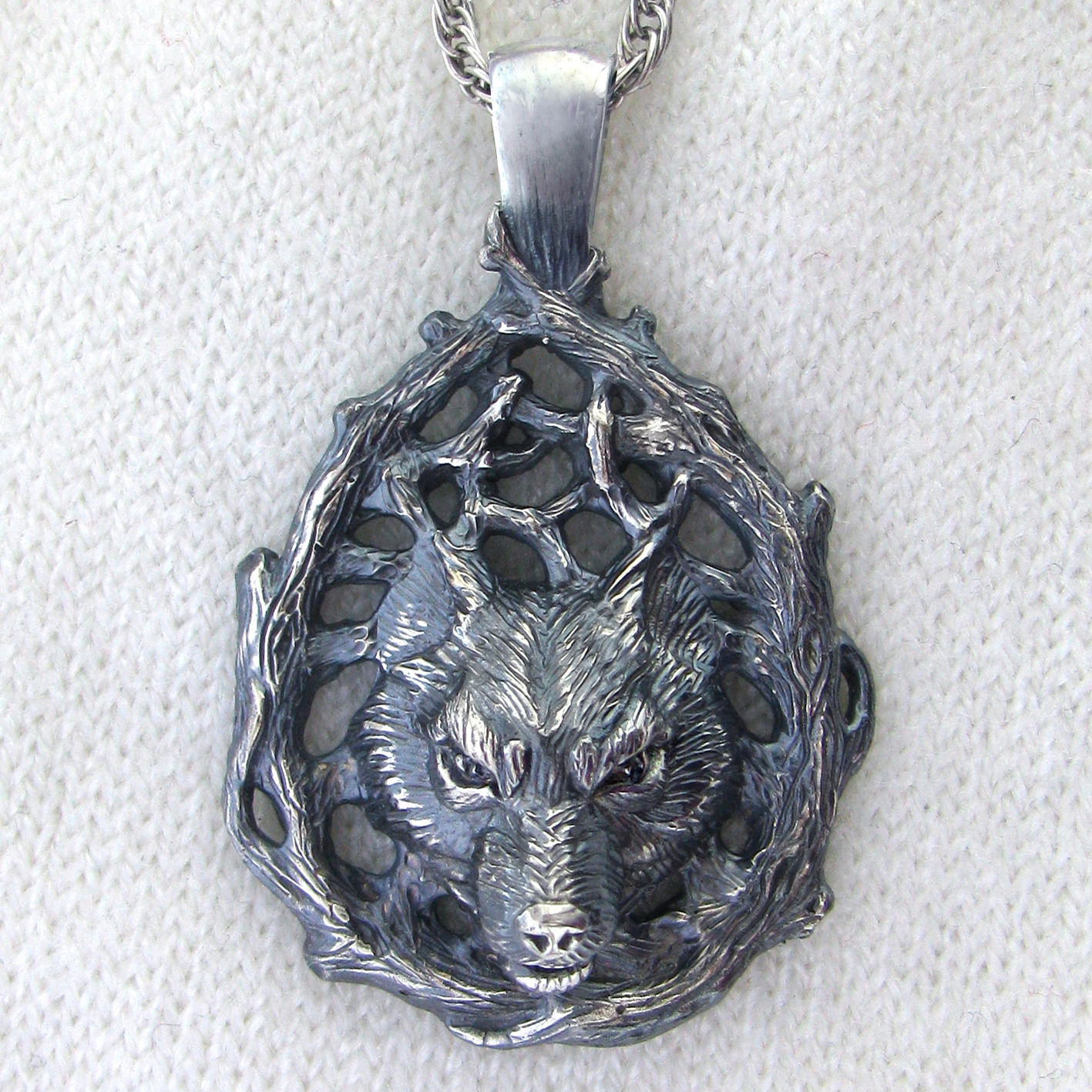 Wolf Pendant.Silver Wolf.Celtic Wolf.Wolf Totem.Wolf | Inspire Uplift