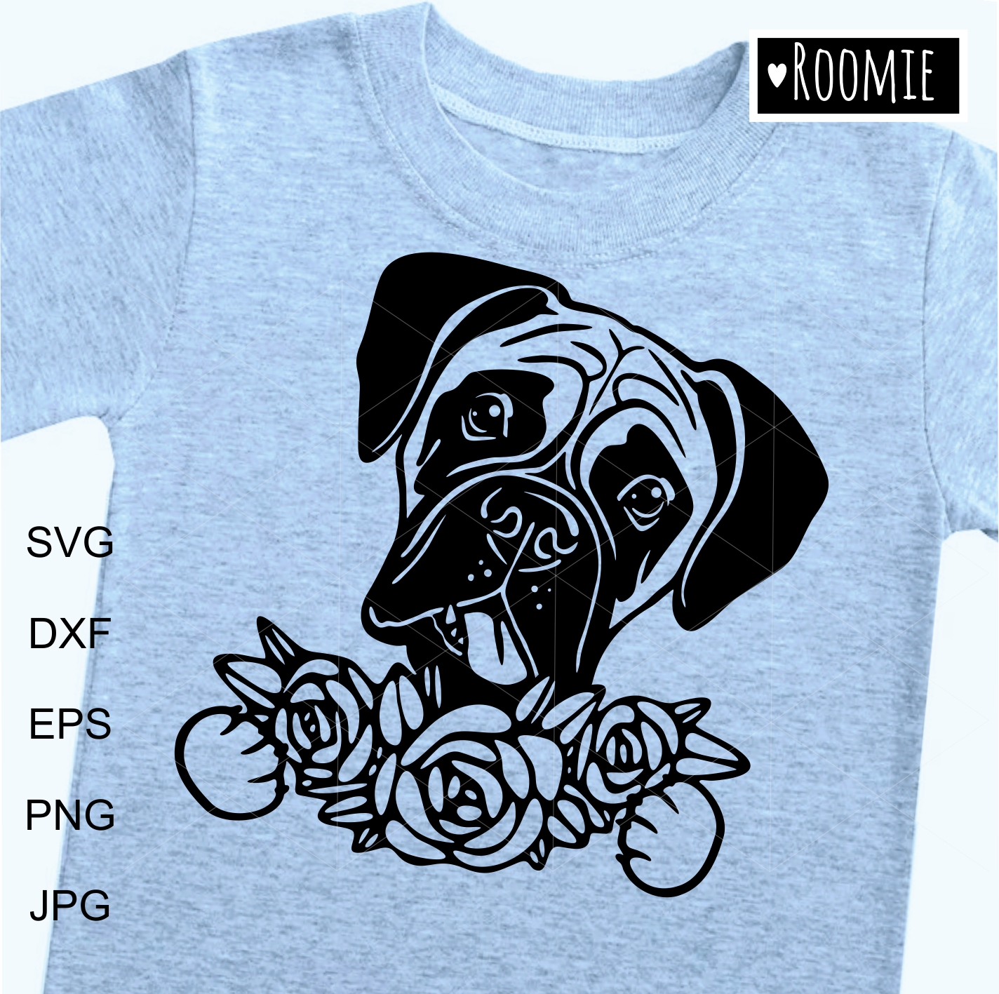 Boxer With Flowers Shirt Design Svg, Peeking dog Boxer, Car | Inspire ...