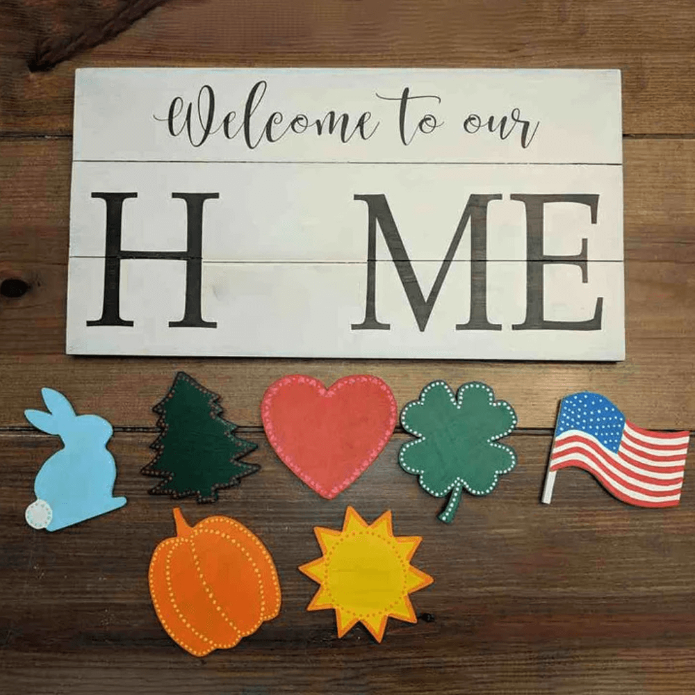 7Pcs Welcome Wood Sign For Front Door | Inspire Uplift