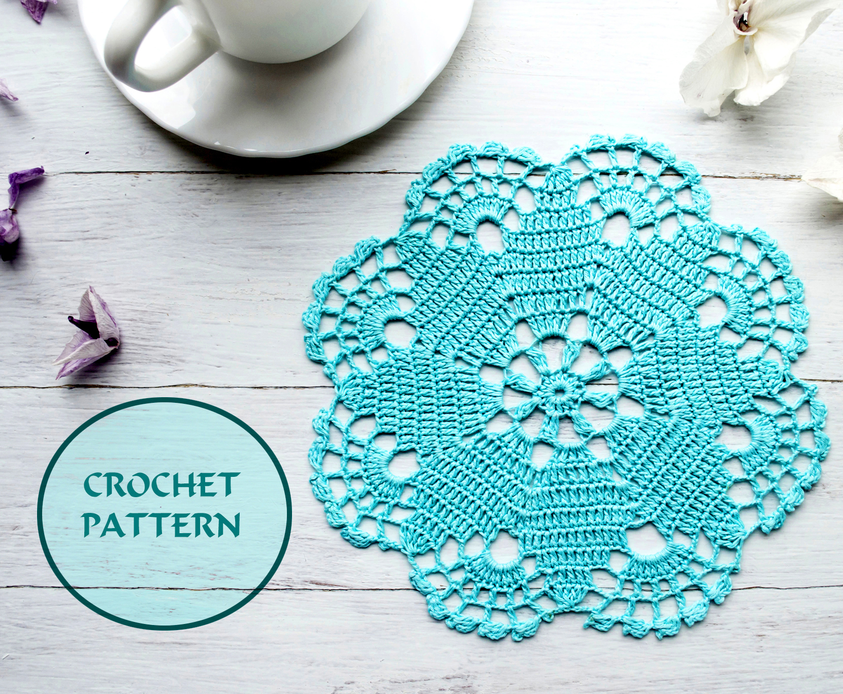 Small lace doily vintage crochet pattern - Crochet Coaster P | Inspire Uplift