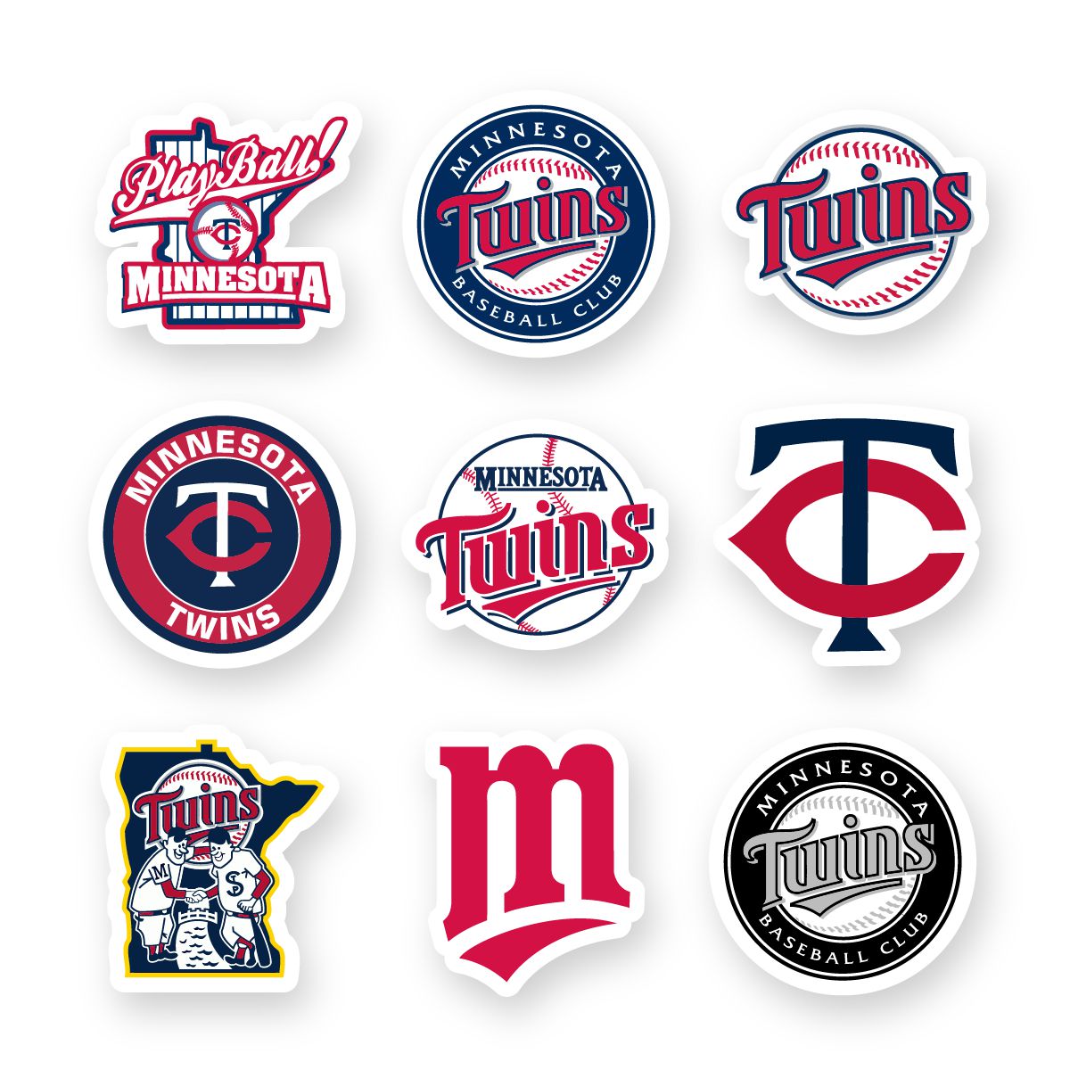 Minnesota Twins Stickers Set of 9 by 2 inches Decals MLB Tea | Inspire ...