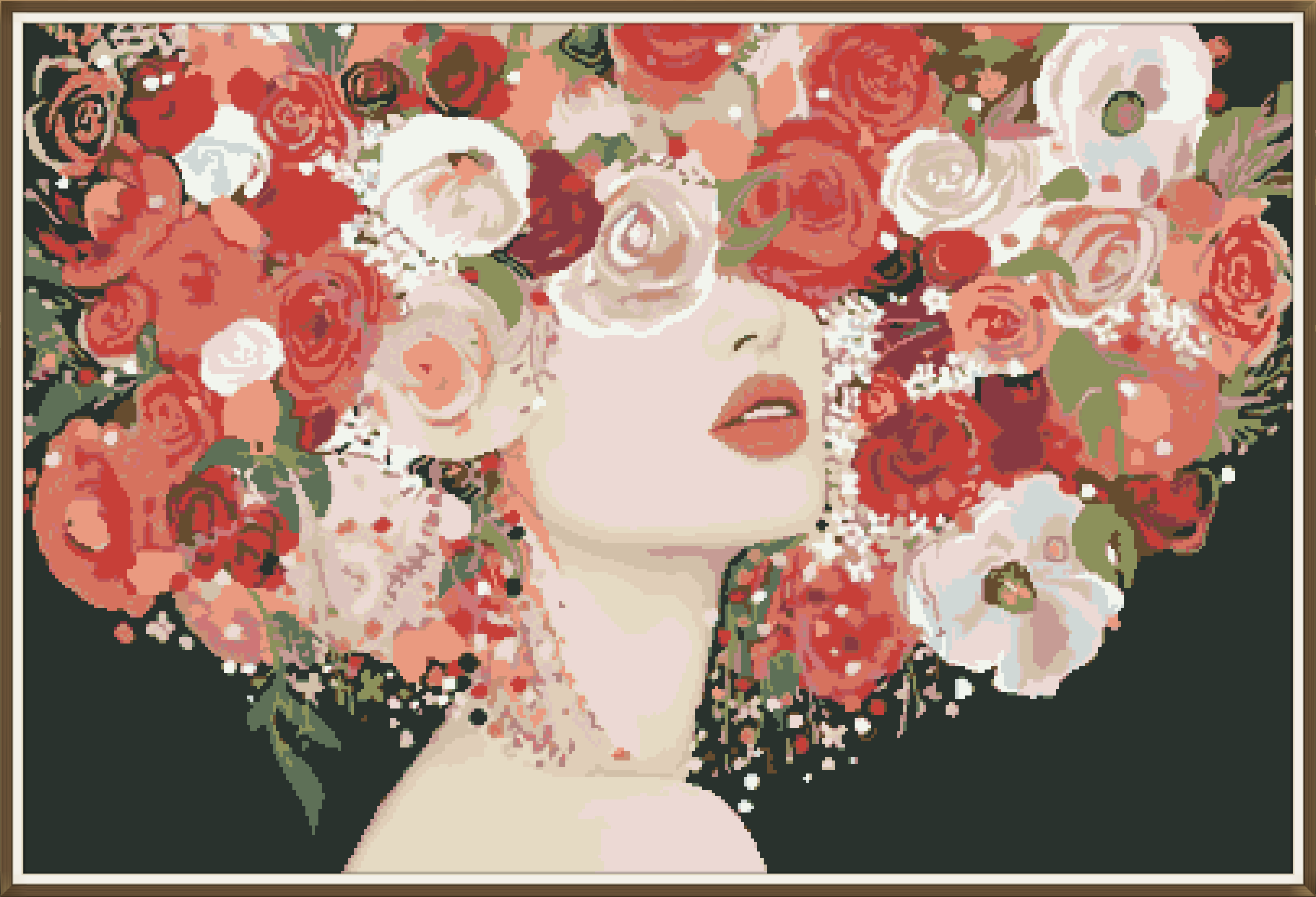 Art Women - Flowers - 005 / Cross Stitch pattern PDF | Inspire Uplift