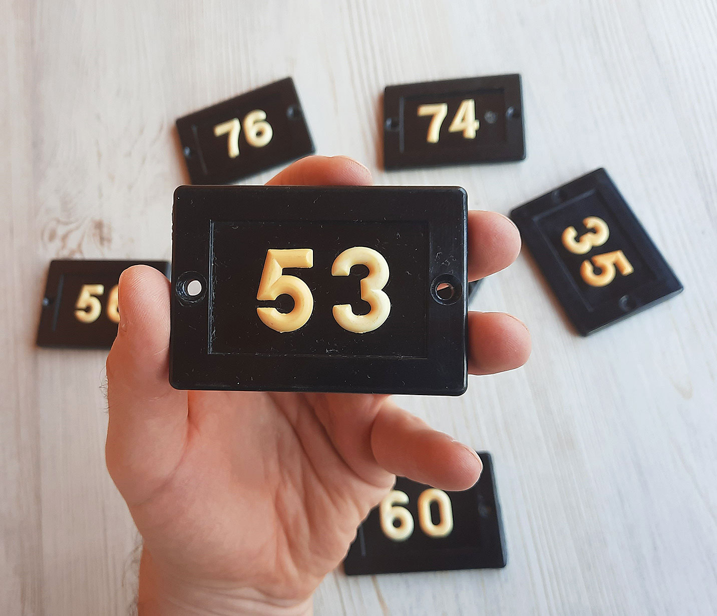 Black retro apartment number sign 53 - Fifty three address r | Inspire ...