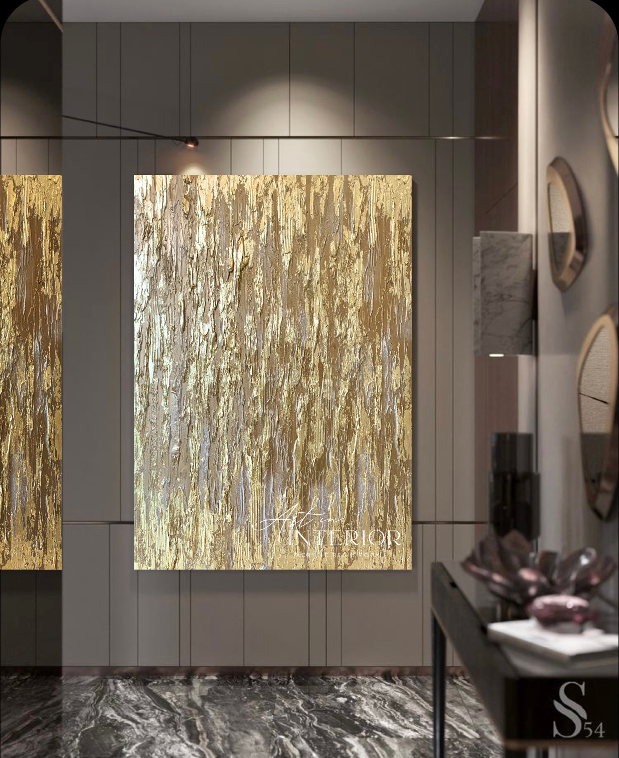Gold Leaf Abstract, Modern Acrylic Painting on Canvas, Large | Inspire ...