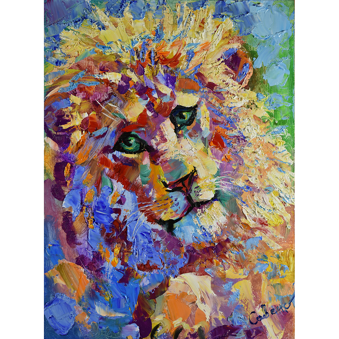 Lion Painting Wild Animal Original Art Oil Impasto Artwork I - Inspire ...