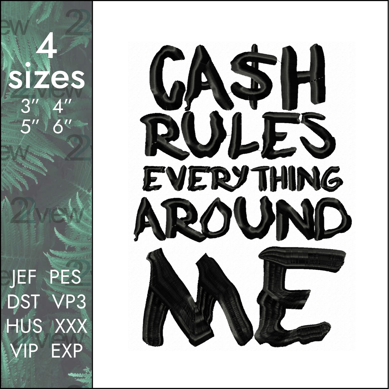 Wu-tang CREAM Embroidery Design, cash wu clan rap gangster | Inspire Uplift