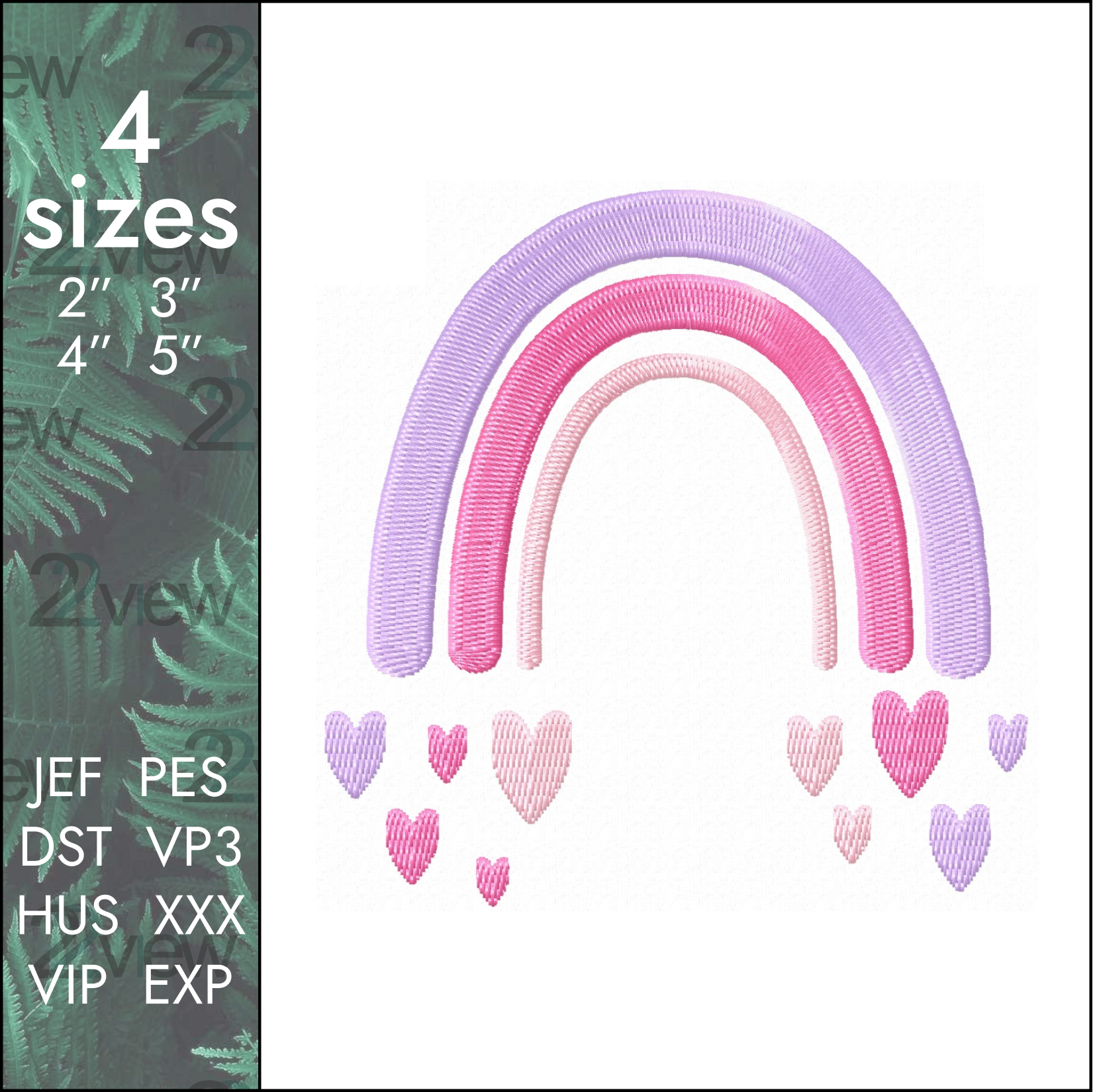 Rainbow Embroidery Design, childrens designs, 4 sizes | Inspire Uplift