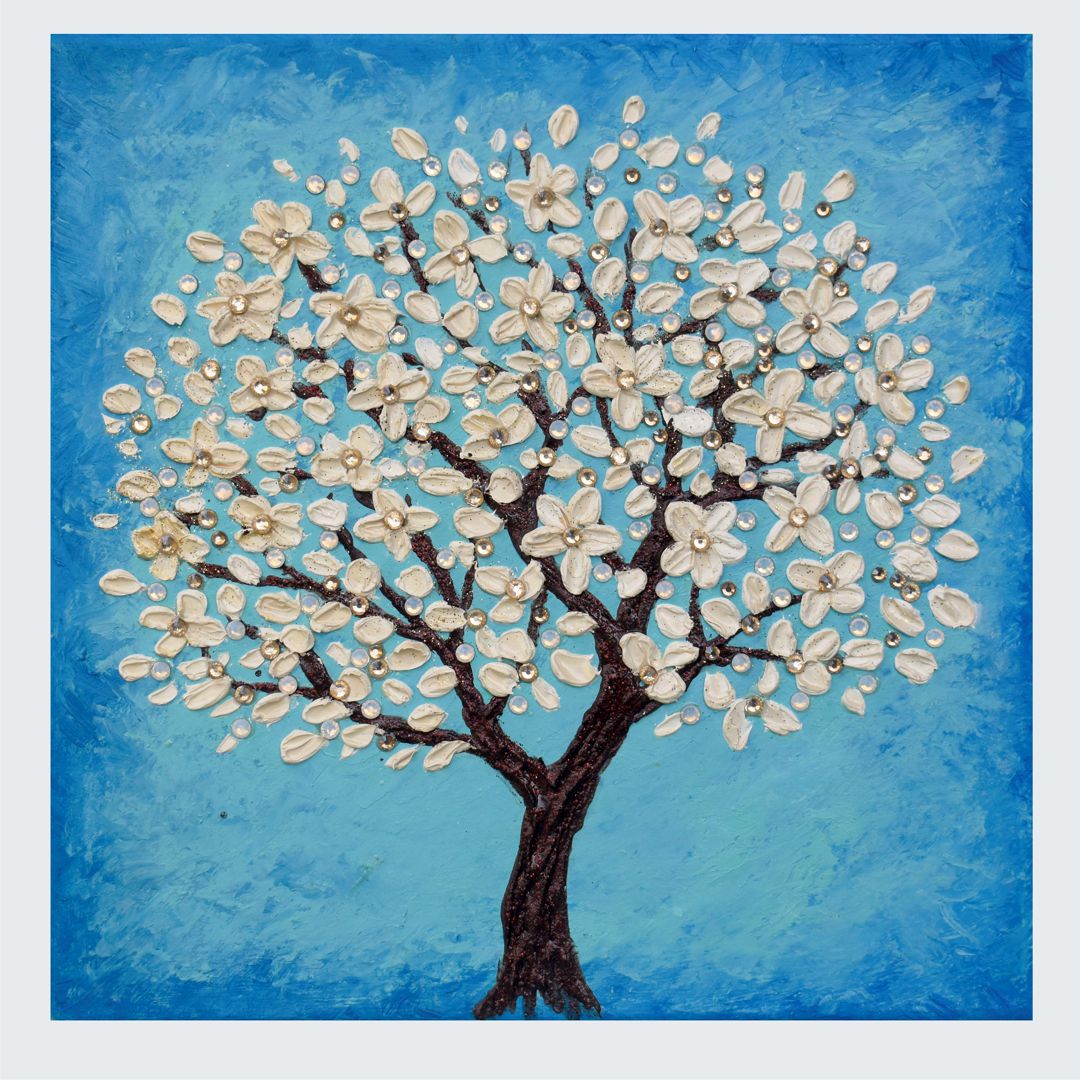 Tree painting Original art with shining crystals Tree of lif | Inspire ...