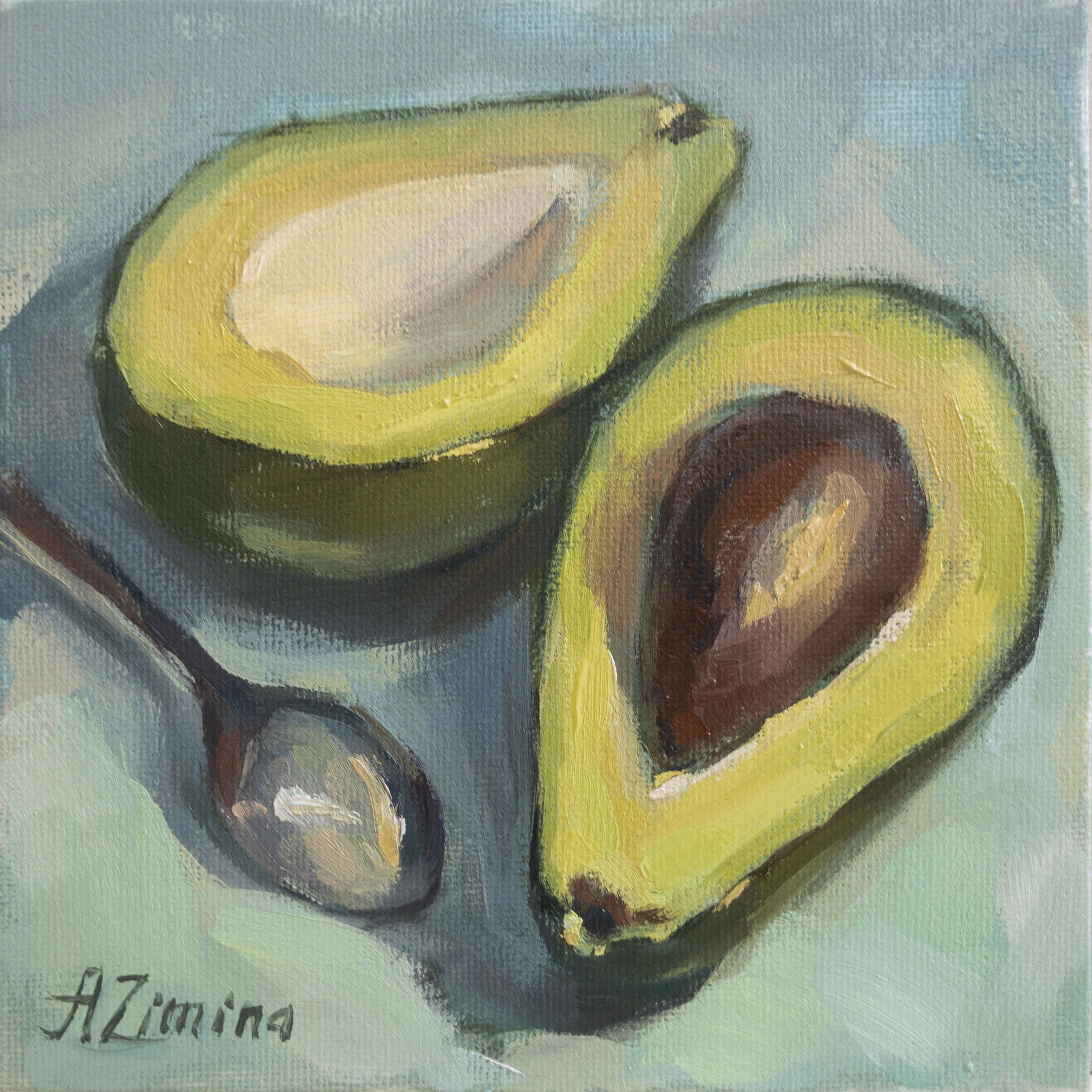 Avocado painting, original oil painting still life Avocado h | Inspire ...