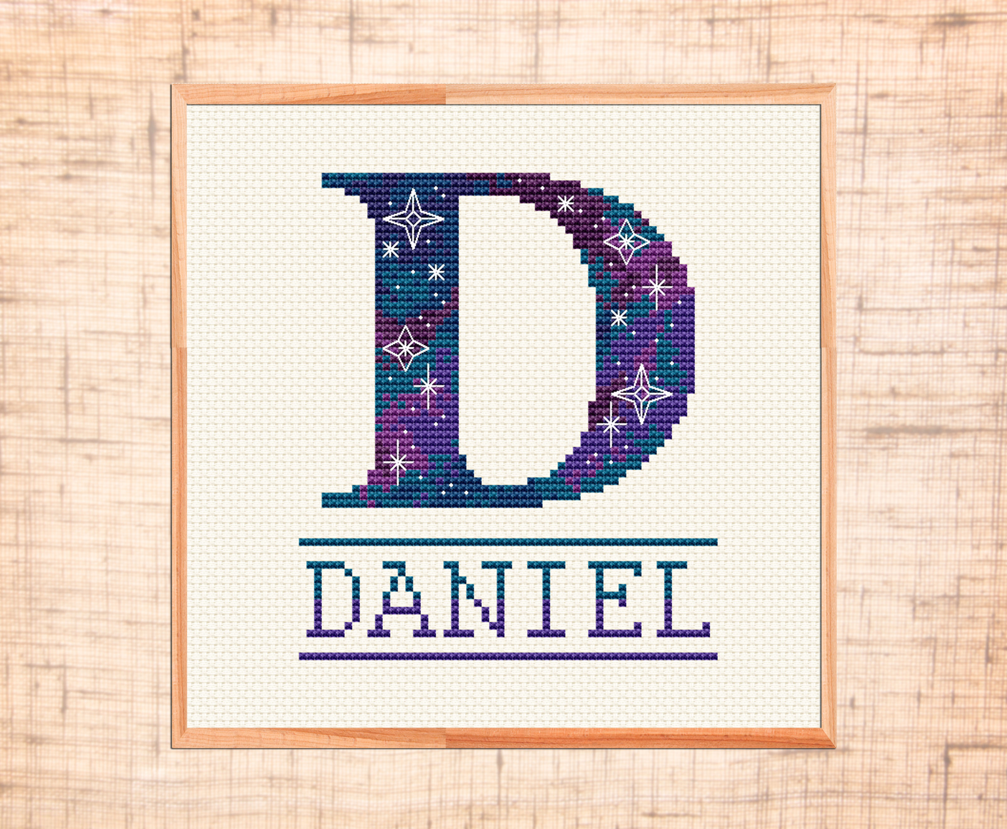 Letter cross stitch pattern Monogram D cross stitch Baby nam | Inspire ...