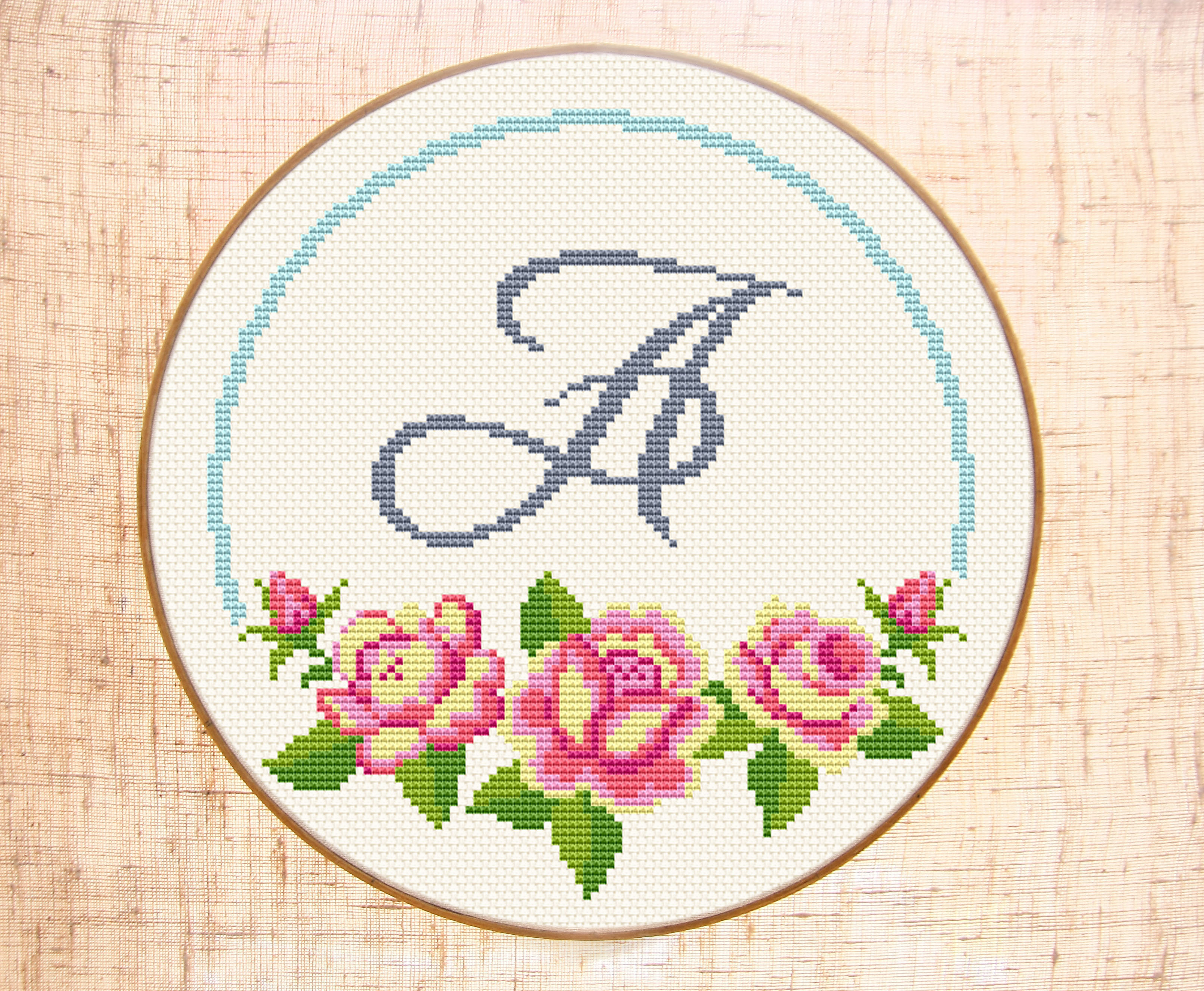 Letter Cross Stitch Pattern Monogram Cross Stitch Customizab - Inspire ...