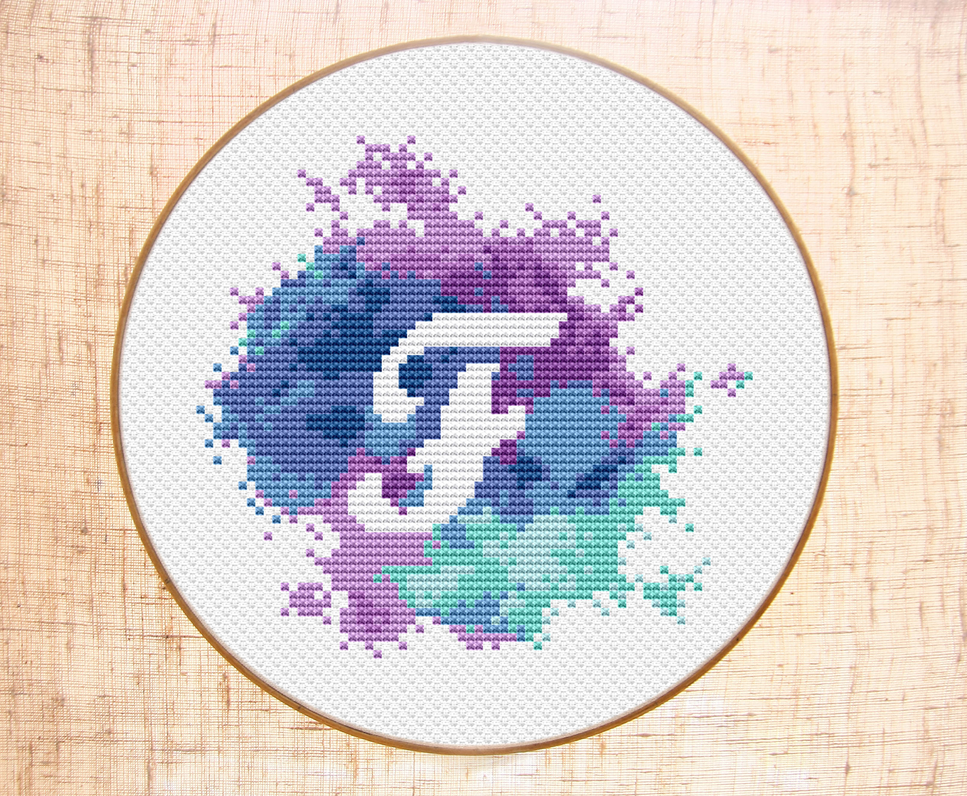 Letter F cross stitch pattern Modern cross stitch PDF - Inspire Uplift