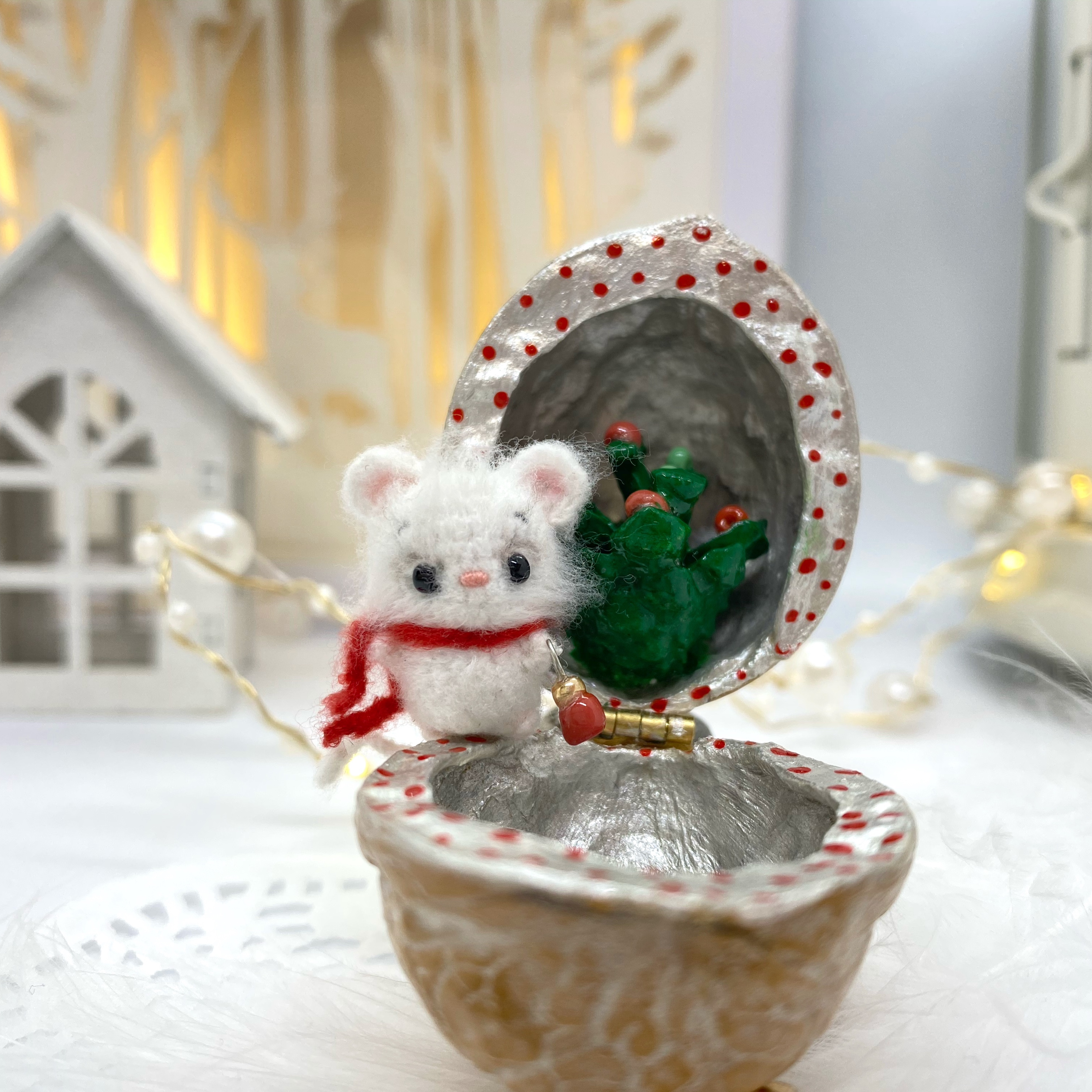 Handmade Christmas miniature mouse in surprise box small gi | Inspire ...