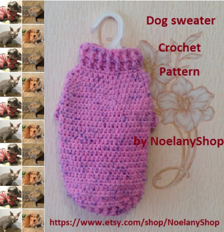 Pink dog sweater size S crochet pattern | Inspire Uplift