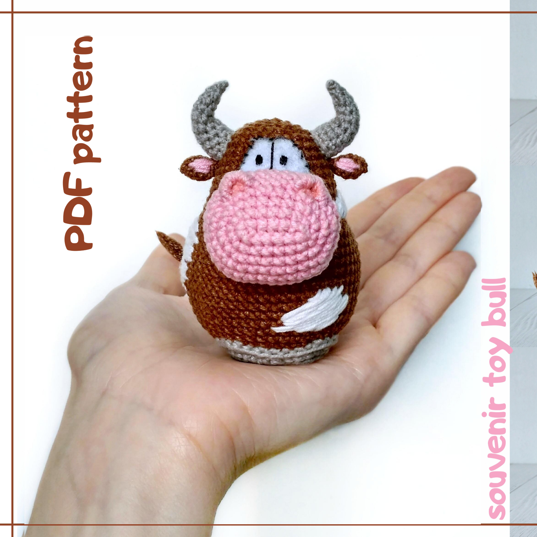 Bull crochet pattern Cow Amigurumi pattern | Inspire Uplift