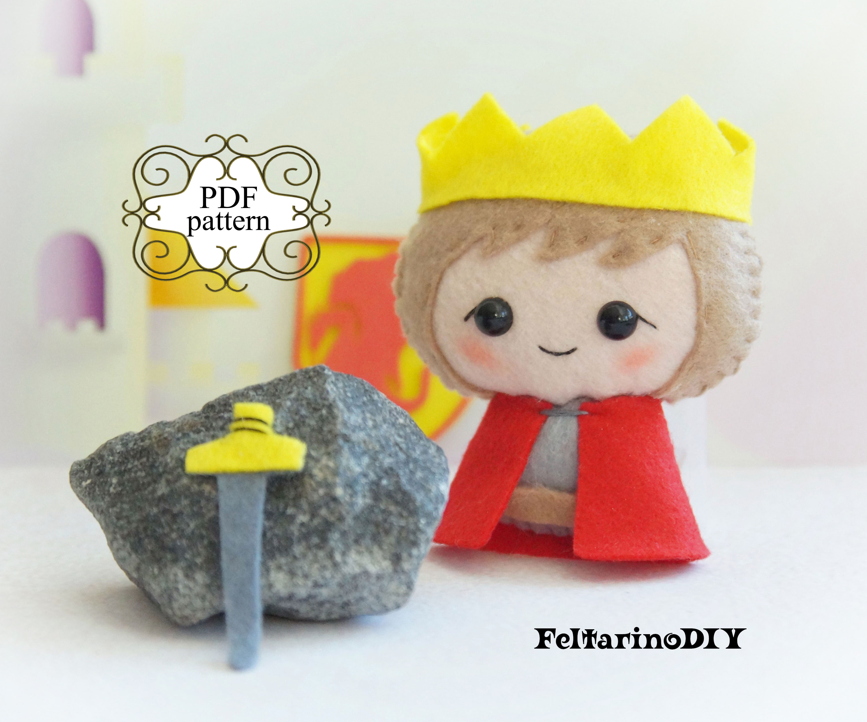 Felt princess pattern, Felt doll pattern, PDF felt pattern, | Inspire ...