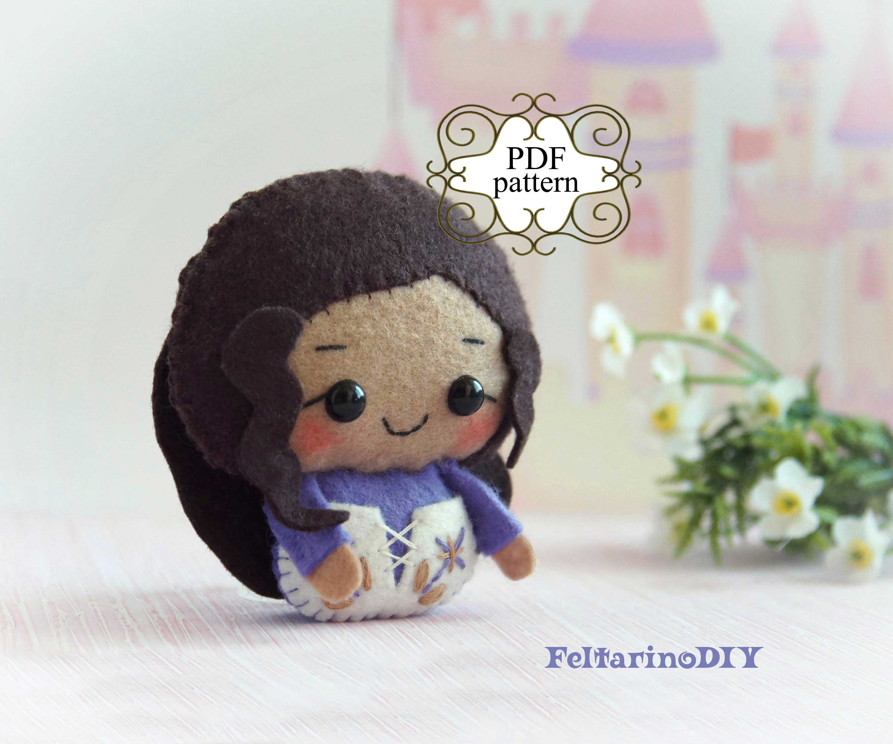 Felt doll pattern, PDF felt pattern, Felt sewing pattern, Fe | Inspire Uplift