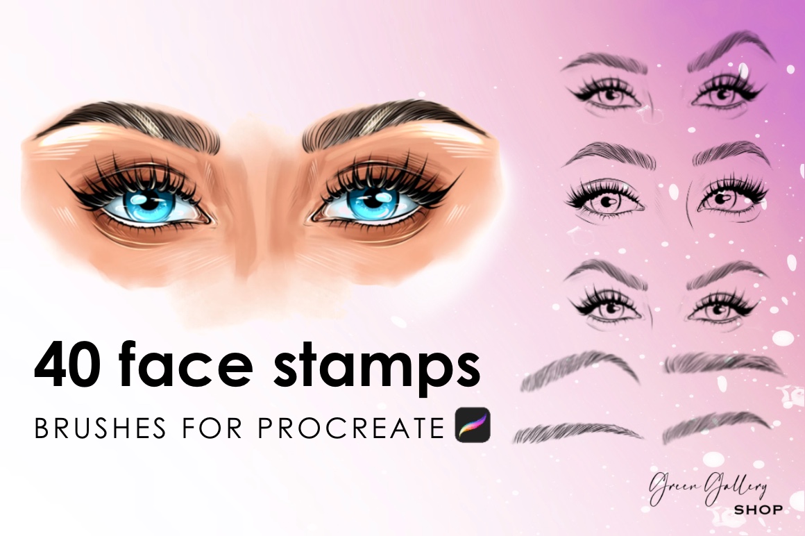 Procreate Face Brushes Set | Eyes and Brows Templates Set Fo - Inspire ...