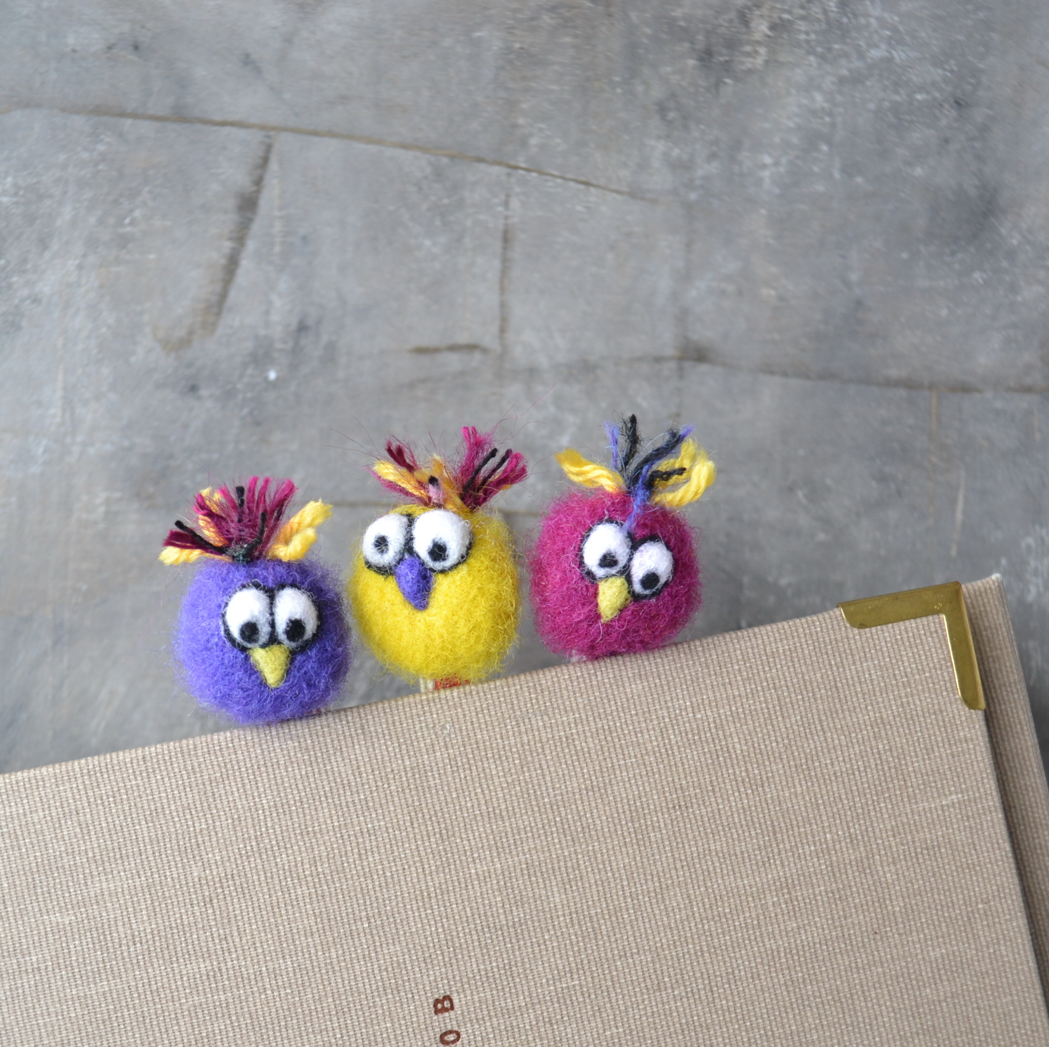 Bright birds 3d bookmark Needle felted bird bookworm gift Bo - Inspire ...