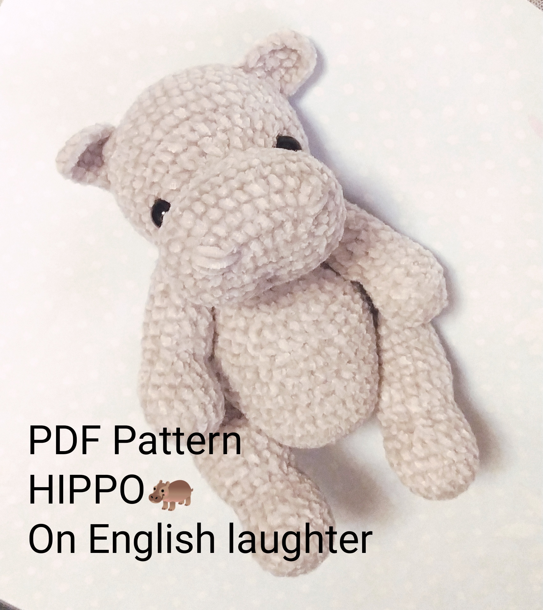 Hippo amigurumi PDF Pattern/ Crochet hippo/ Easy amigurumi p | Inspire ...