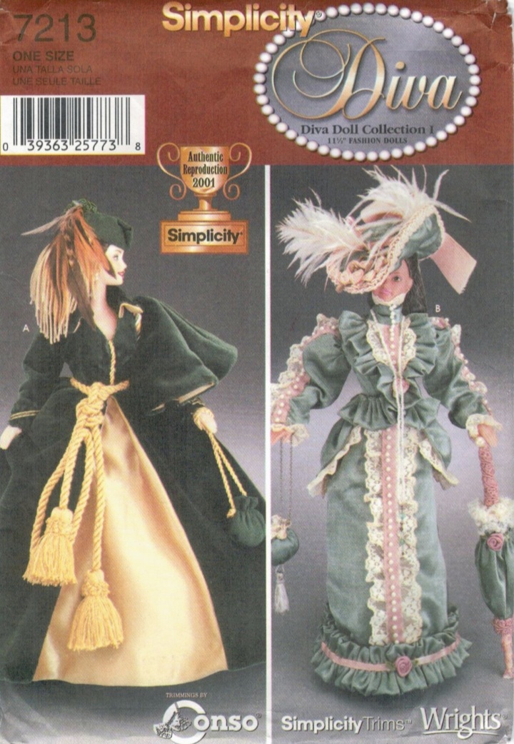 PDF Copy of Vintage Simplicity 7213 Pattern for Fashion Doll | Inspire ...