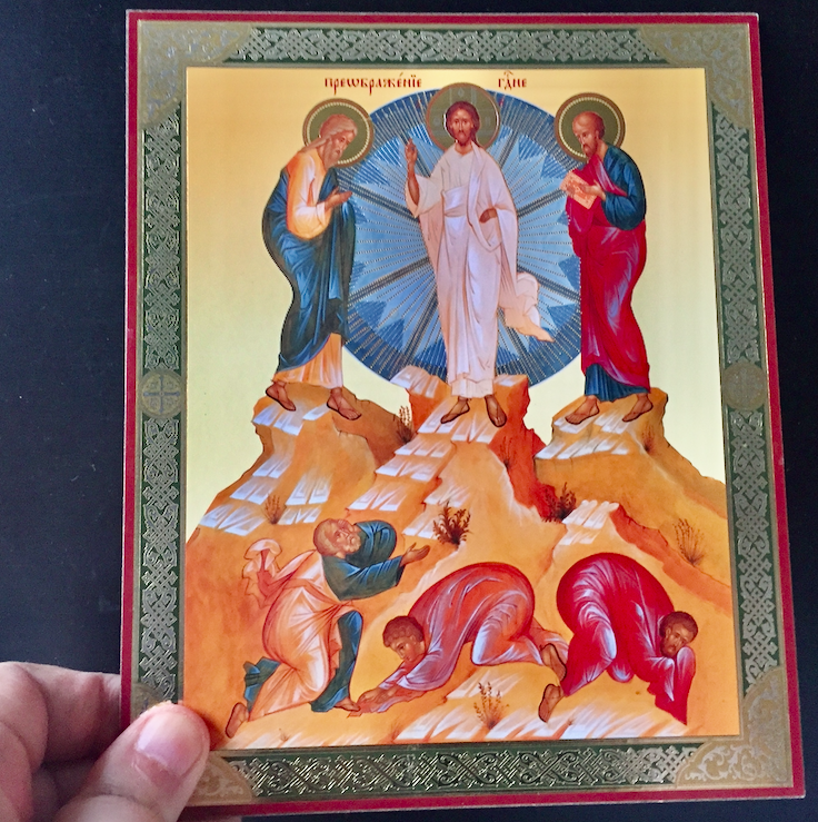 Transfiguration of Jesus | Gold foiled icon | Inspirational | Inspire Uplift