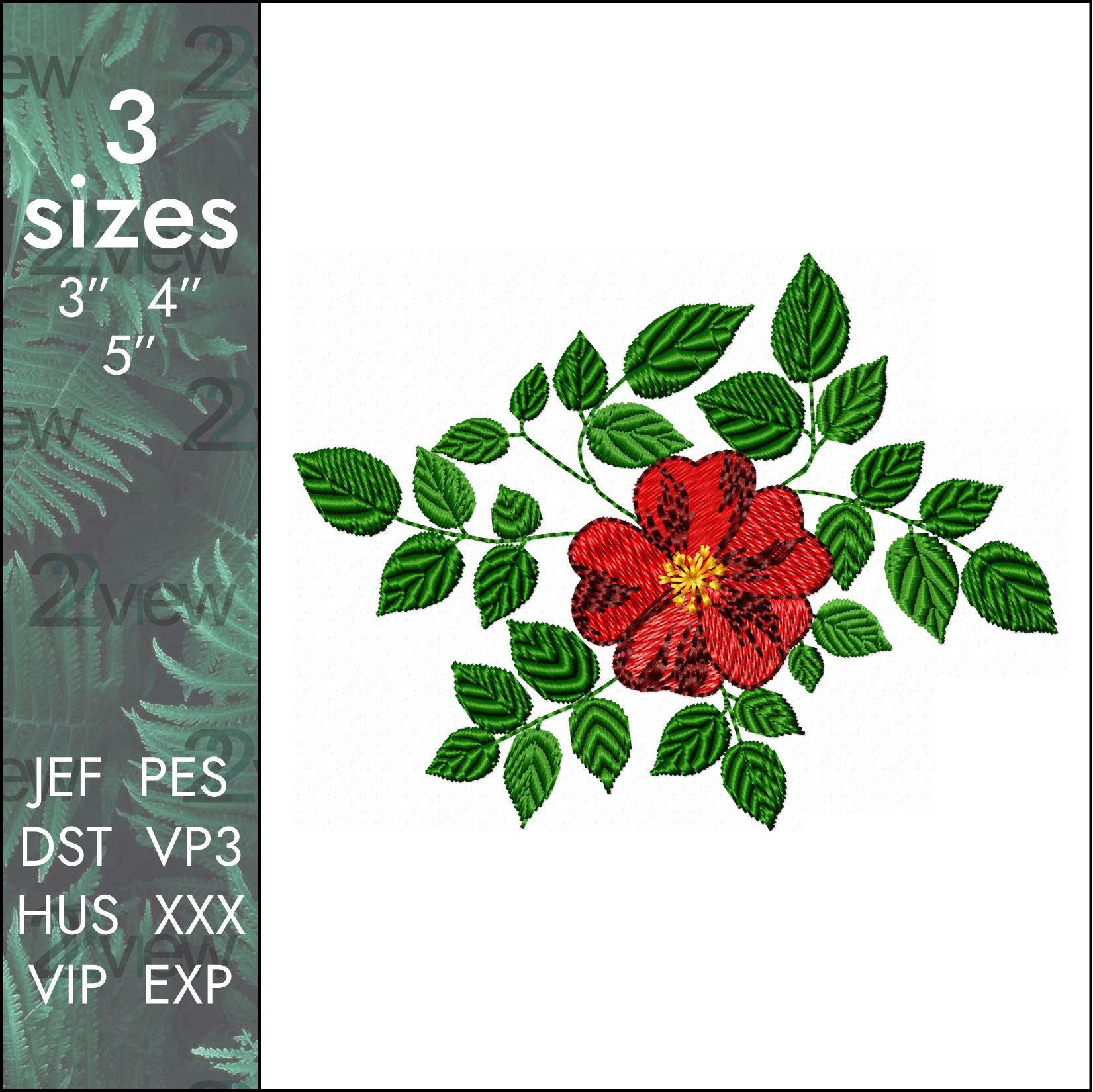 Rose Embroidery design, romantic roses red flowers , 3 sizes | Inspire ...