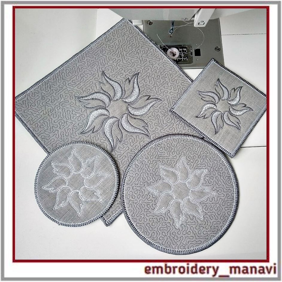 In the hoop embroidery design quilt block and mug rug. | Inspire Uplift