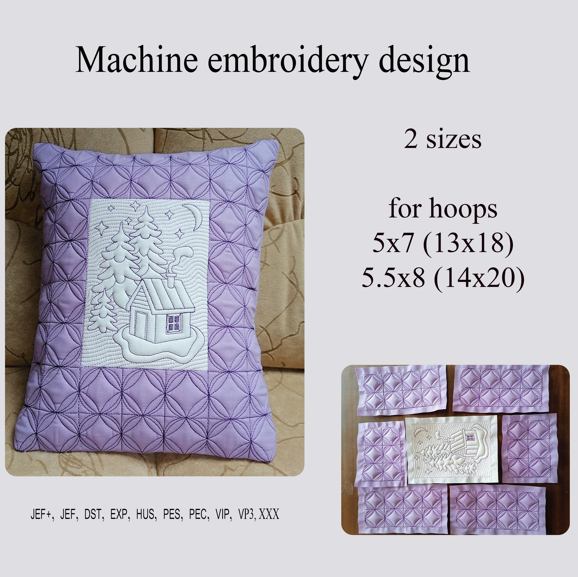 Embroidery design Quilt blocks for creating pillow 2 sizes | Inspire Uplift