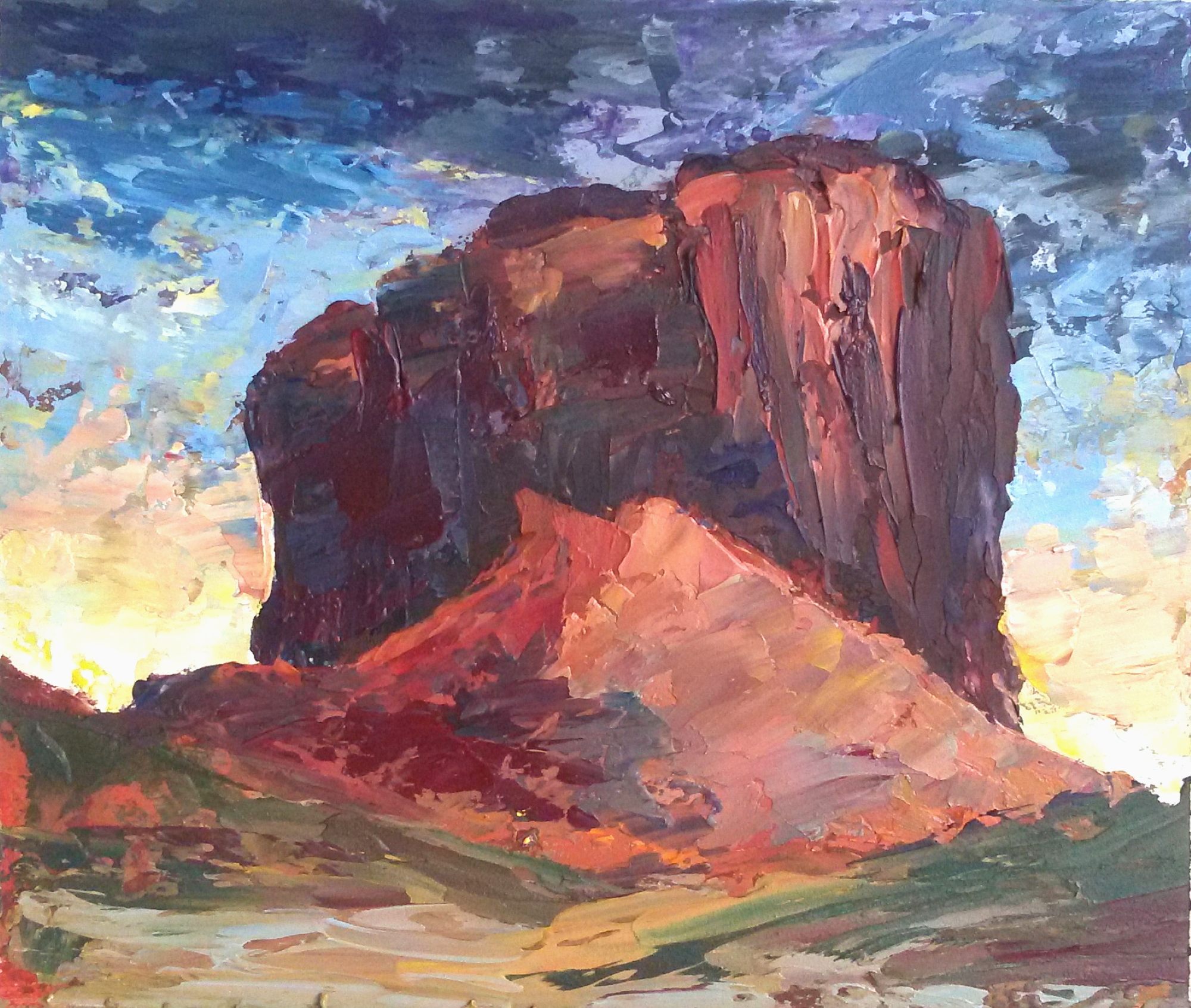 Utah Mountain Painting Desert Original Art National Park Art | Inspire ...