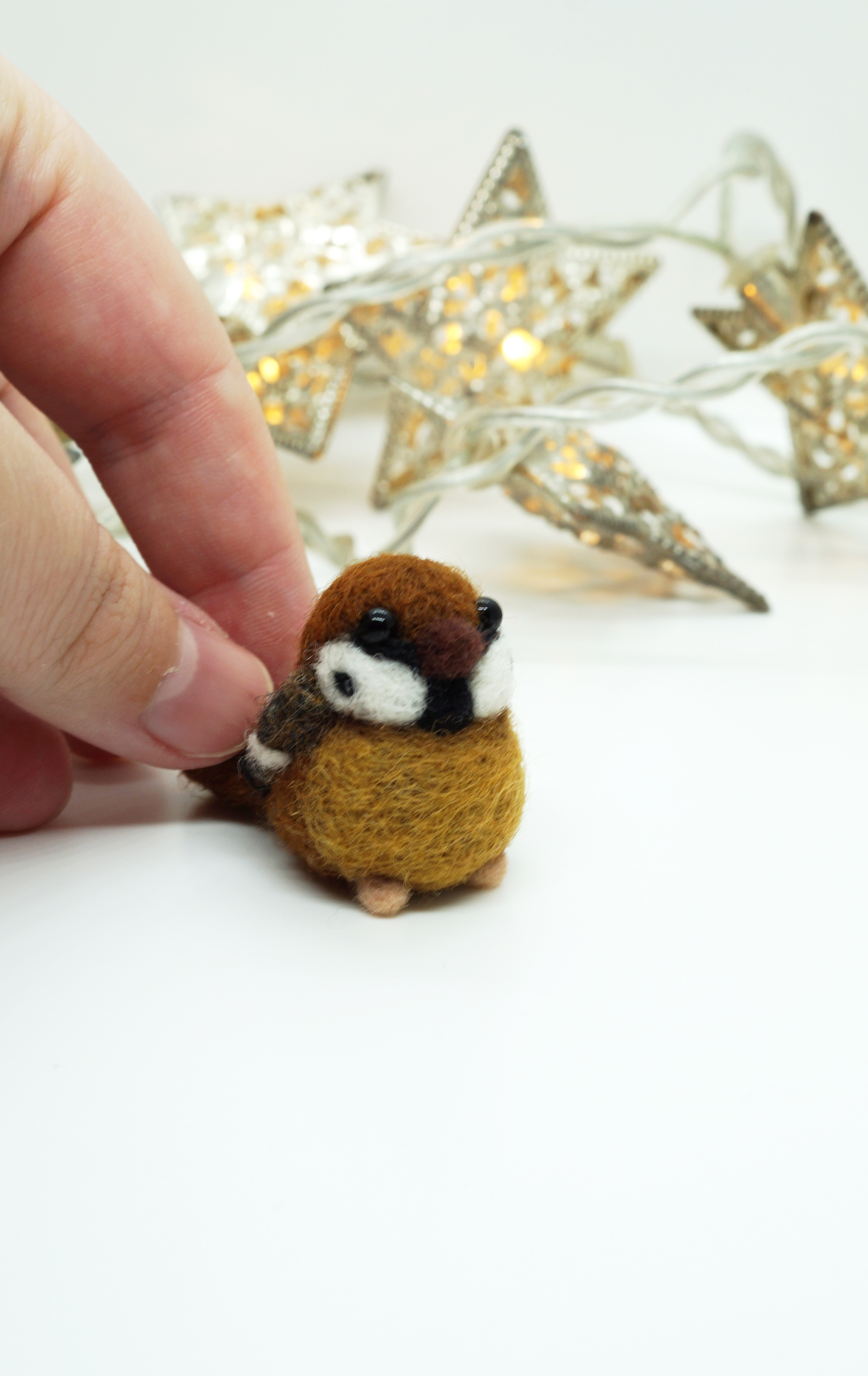 Tiny needle felted sparrow, miniature bird | Inspire Uplift