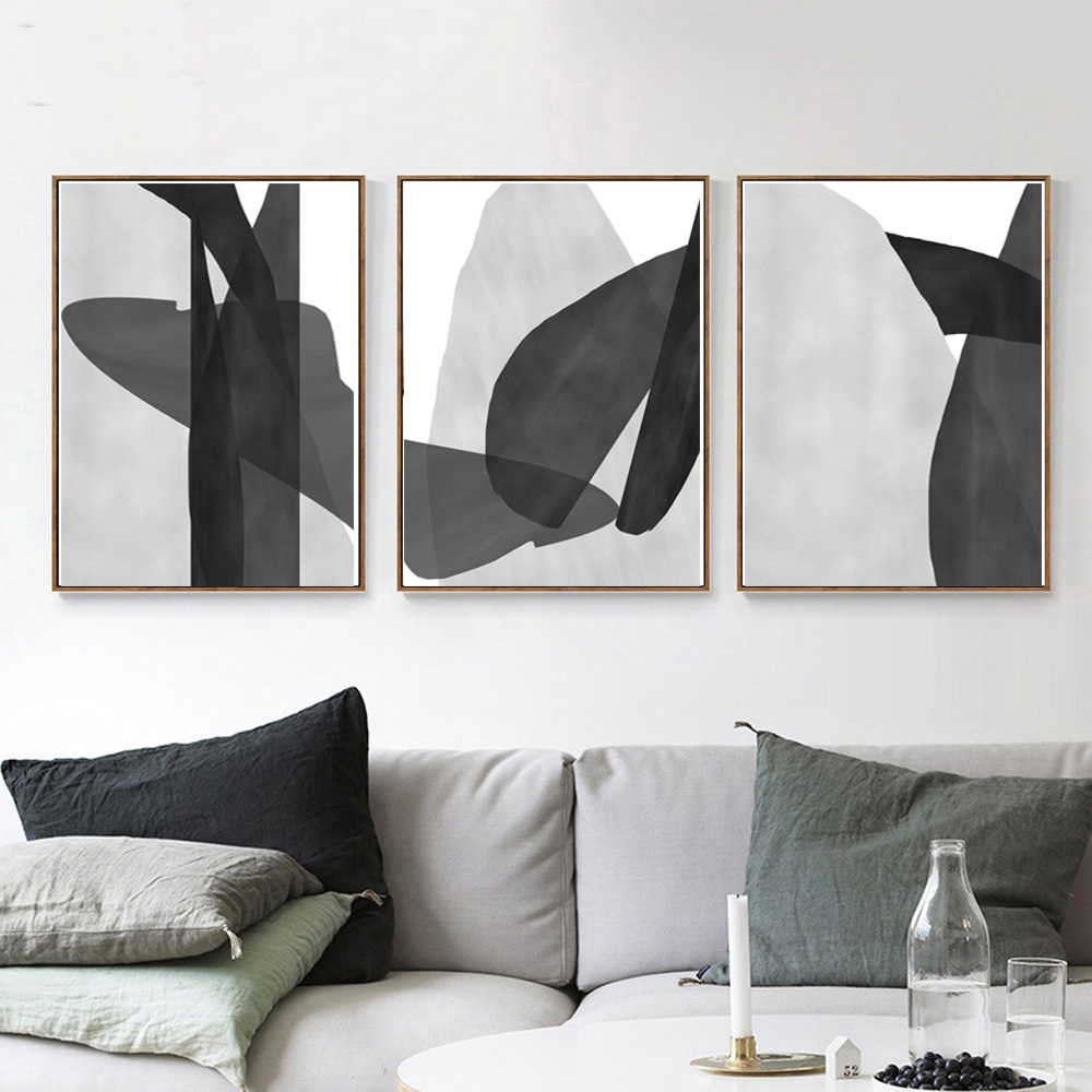 Gray Abstract Art Set Of 3 Prints Printable Wall Art Abstrac - Inspire ...