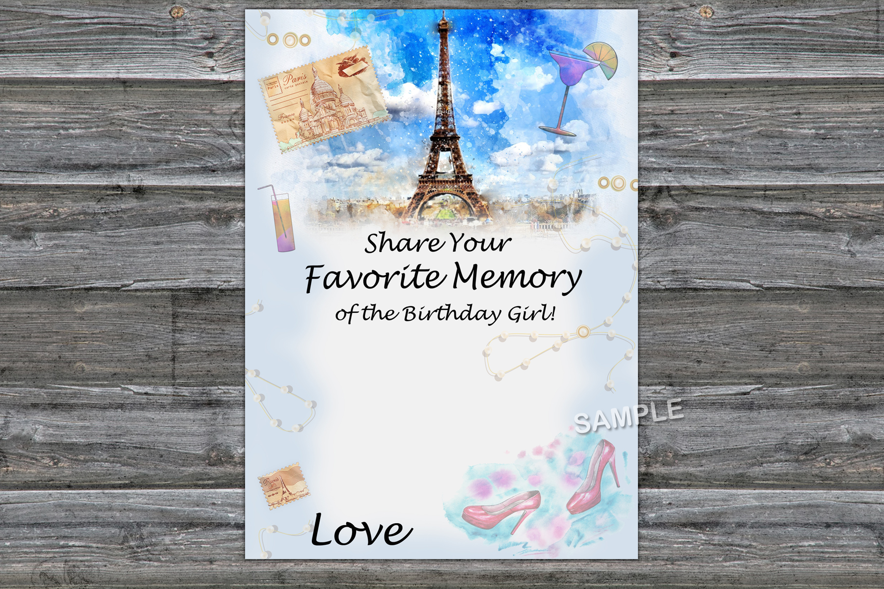 Paris themed Favorite Memory of the Birthday Girl,Adult Birt | Inspire ...