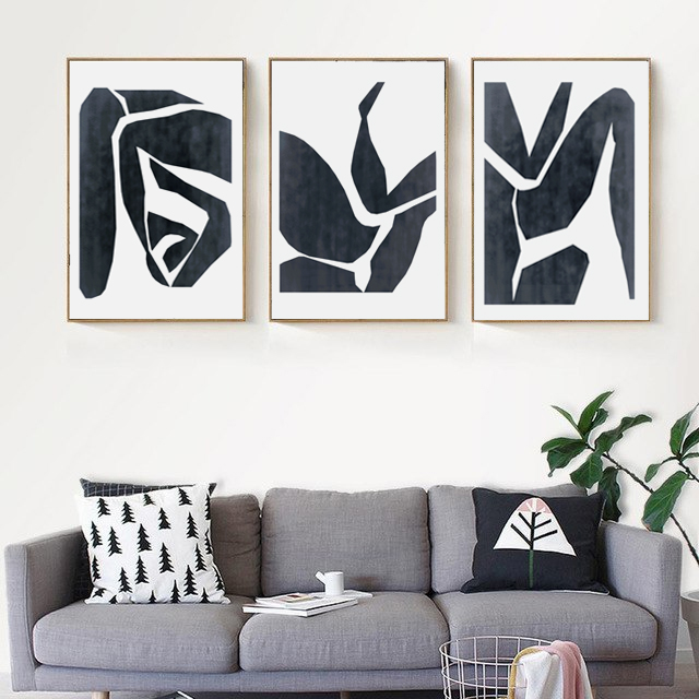 Abstract Couple Indigo Art Set Of 3 Prints Printable Art Tri - Inspire ...