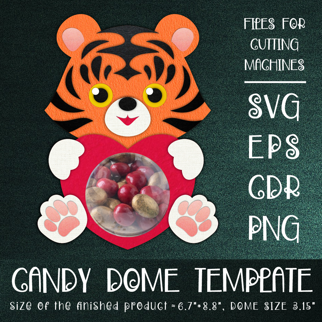 Tiger Candy Dome | Christmas Paper Craft Template - Inspire Uplift