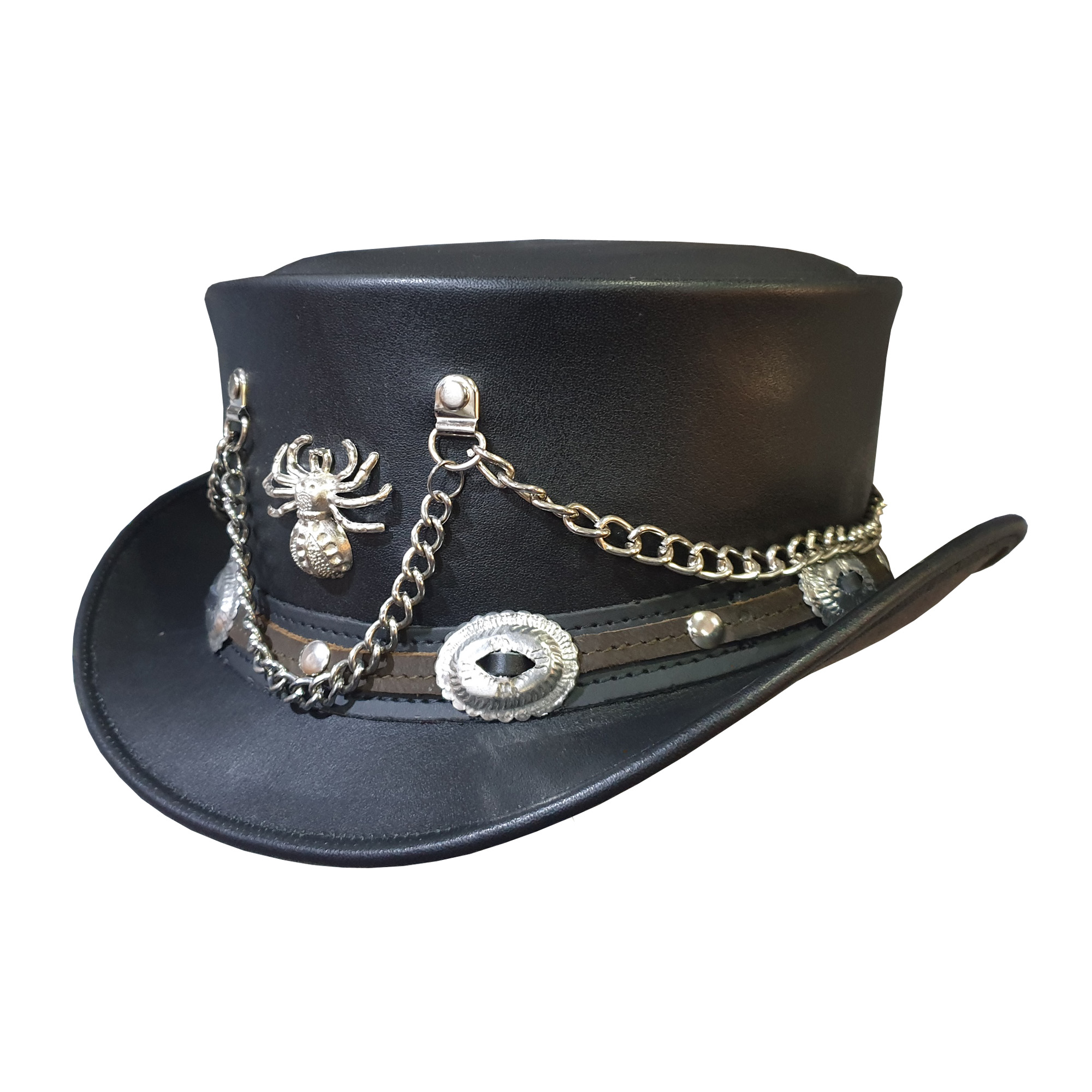 Shotgun Black Leather Western Short Top Hat | Inspire Uplift