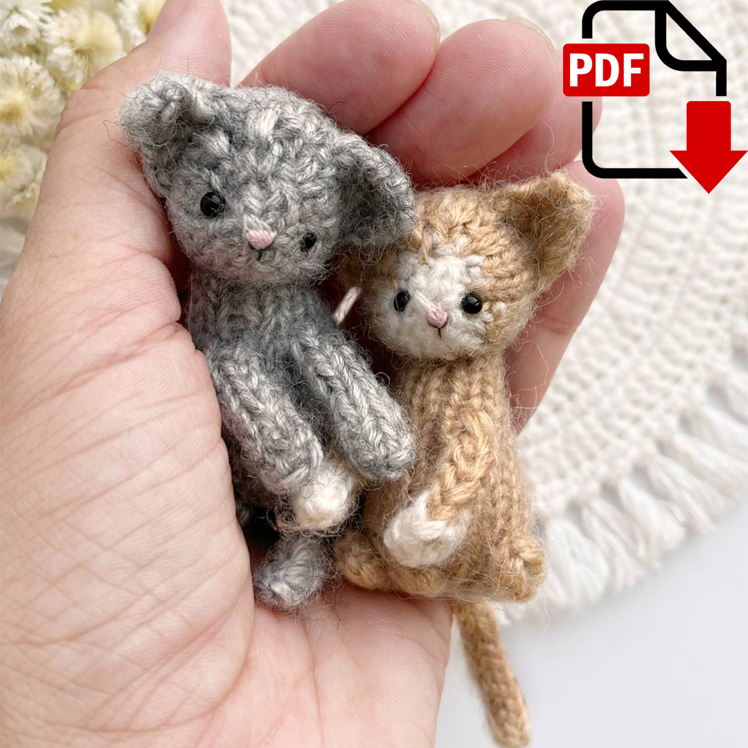 Mini cat knitting pattern Tiny pet pattern. English and Russ | Inspire ...