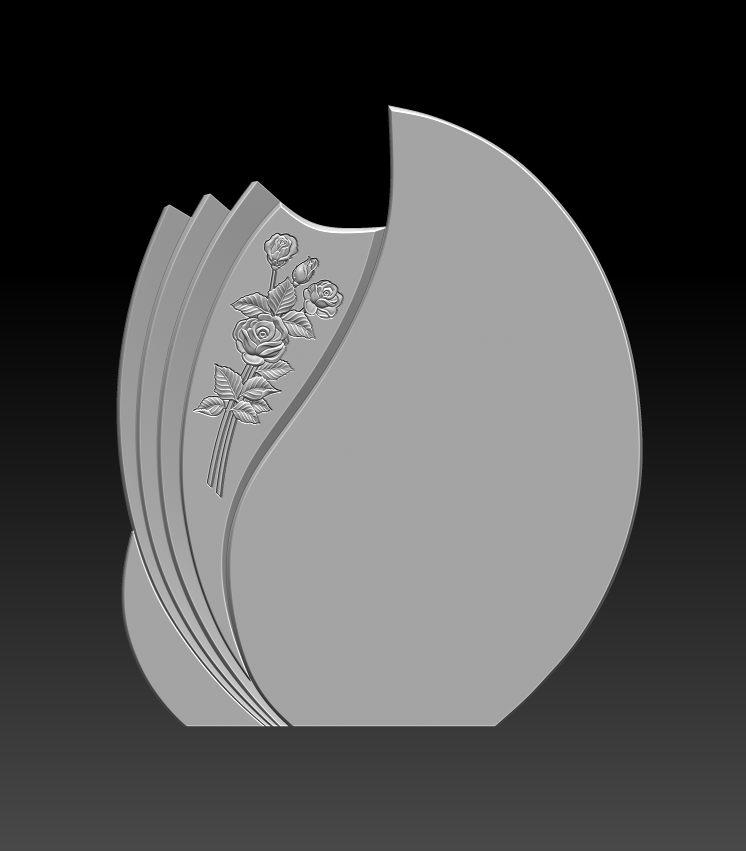 3D STL Model for CNC file Headstone Branch of roses - Inspire Uplift