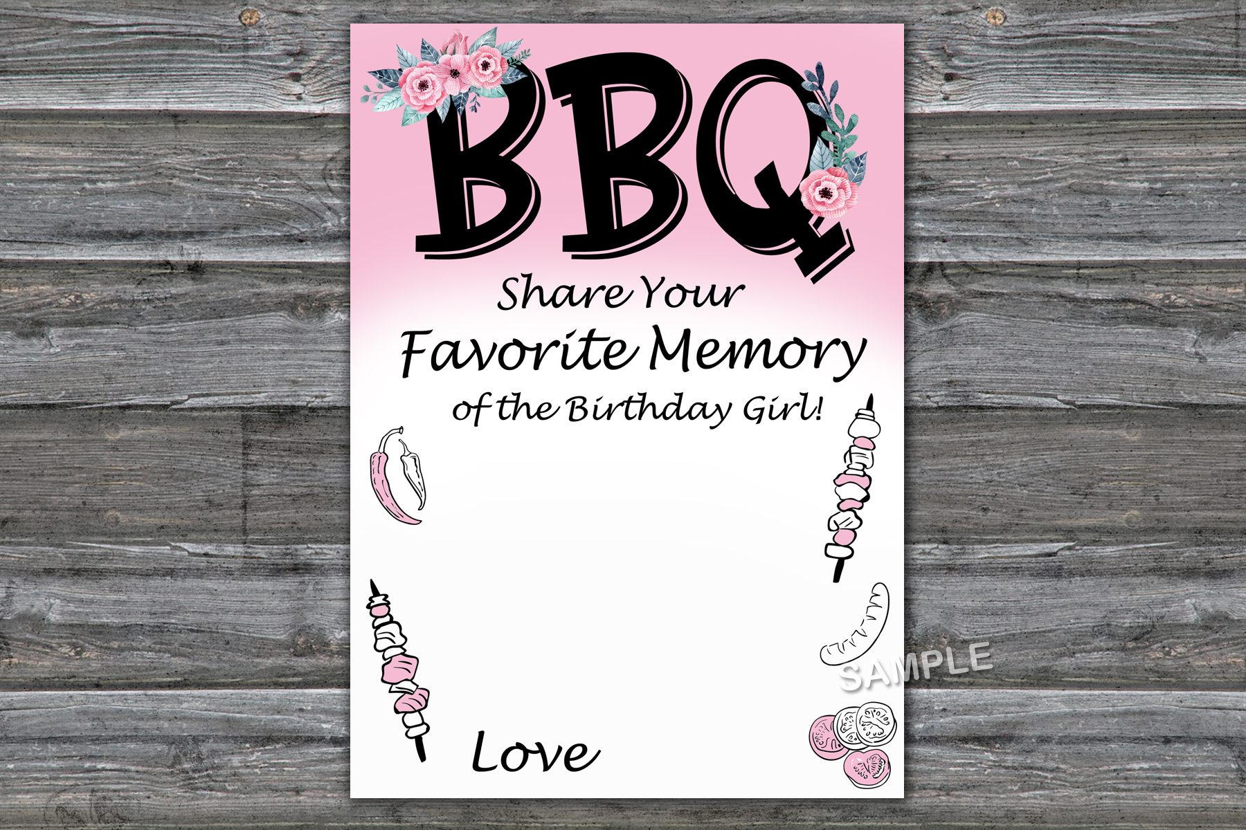 BBQ Birthday Game Favorite Memory of the Birthday Girl,Adult | Inspire ...