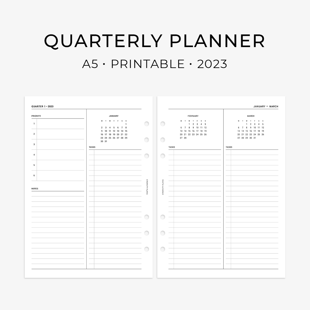 Quarterly Planner Printable Planner Insert A5 Size Inspire Uplift