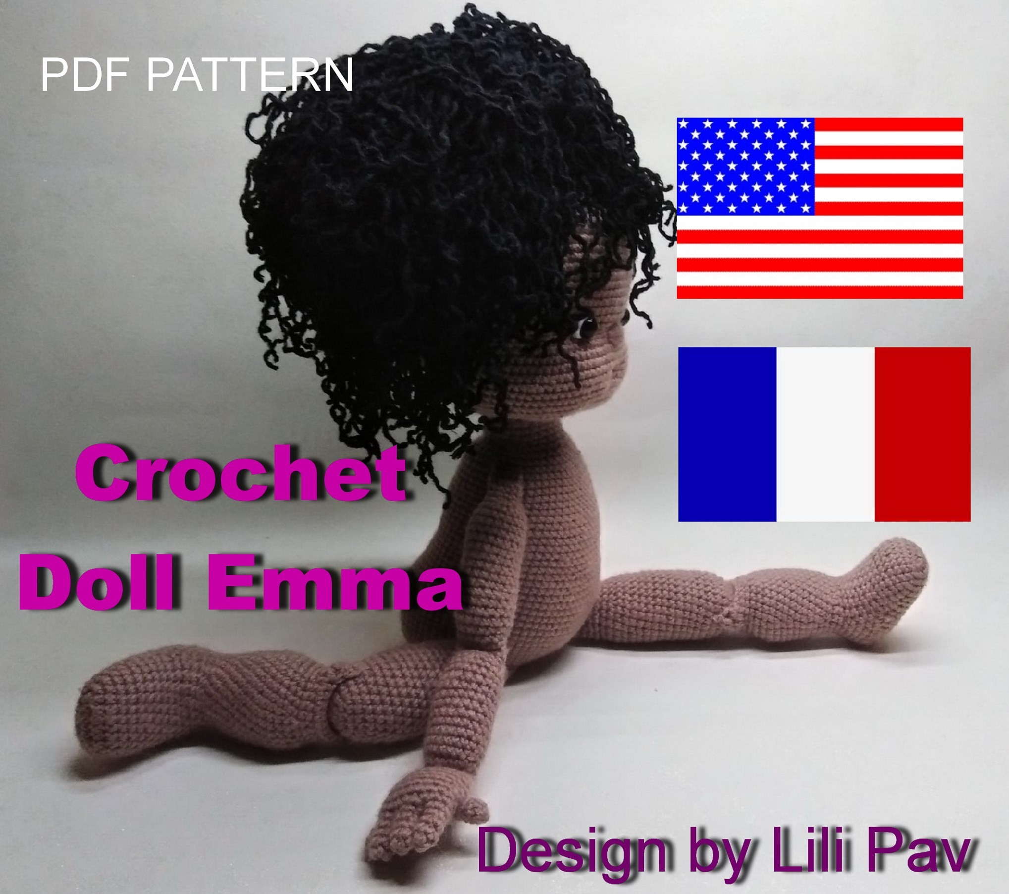 crochet doll Emma base Pattern English and French | Inspire Uplift