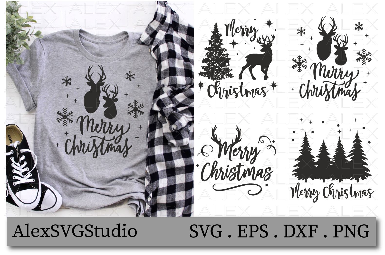 Merry Christmas Svg, Christmas Svg, Reindeer Svg | Inspire Uplift