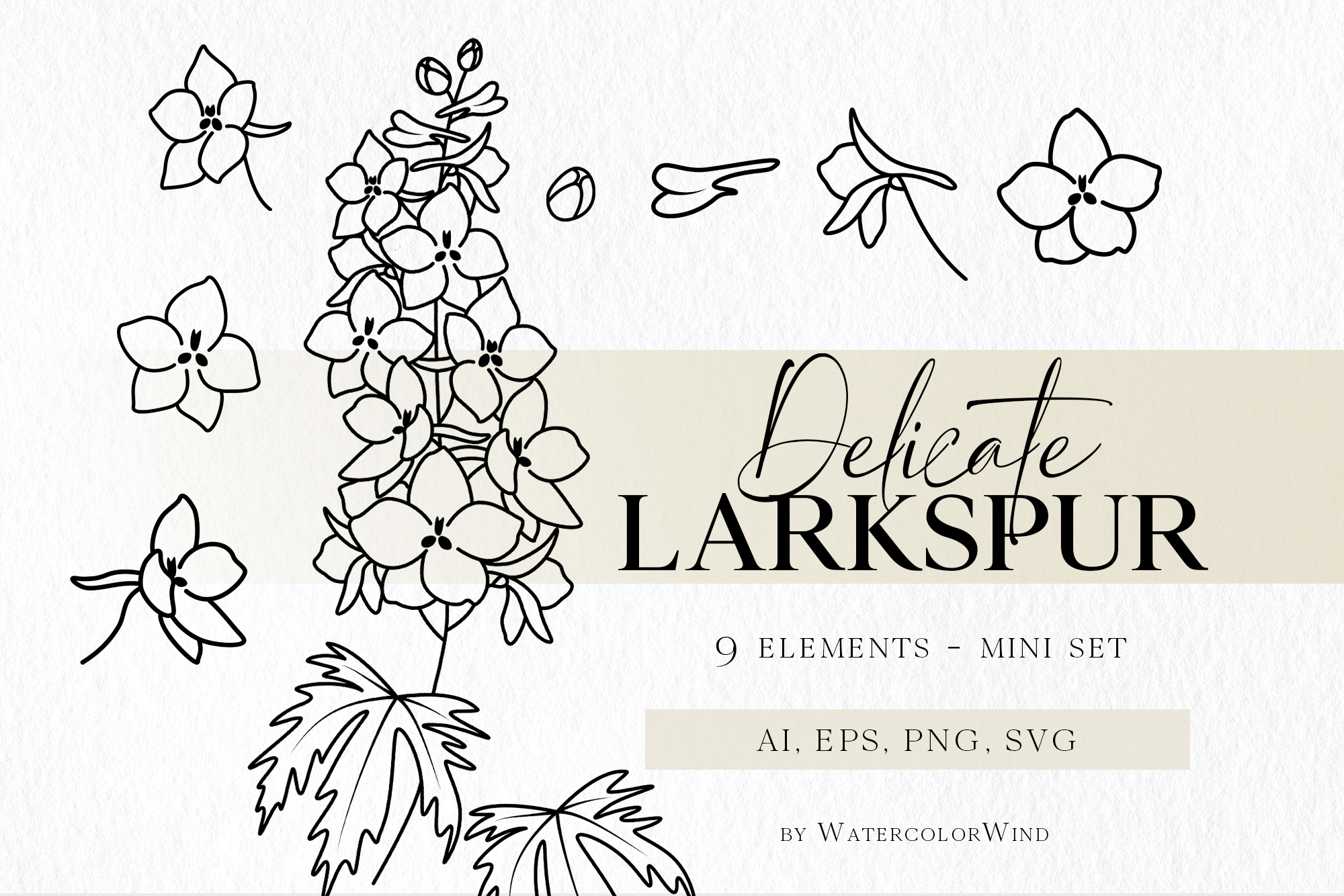 Larkspur Birth Month Flower SVG files July Birthday Flower C | Inspire ...