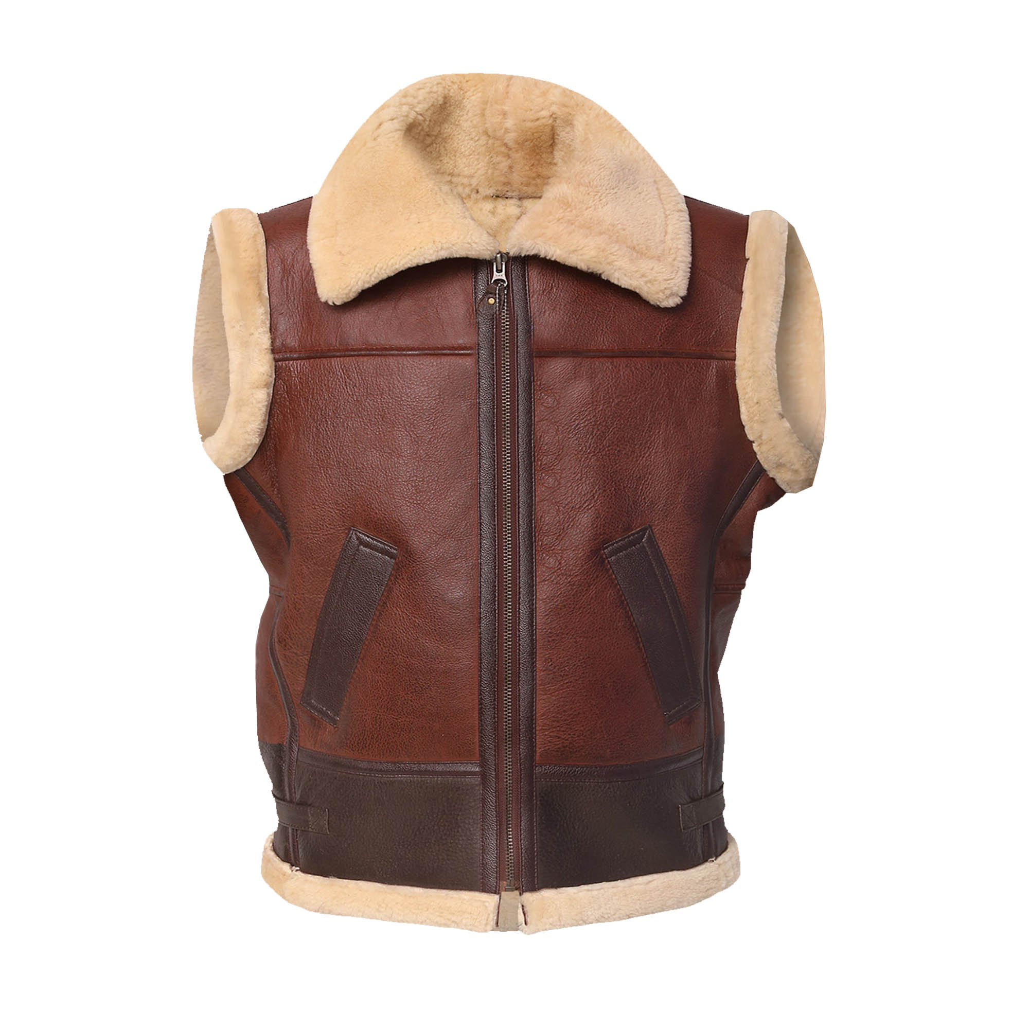 Sherpa Lined Leather Vest | Inspire Uplift