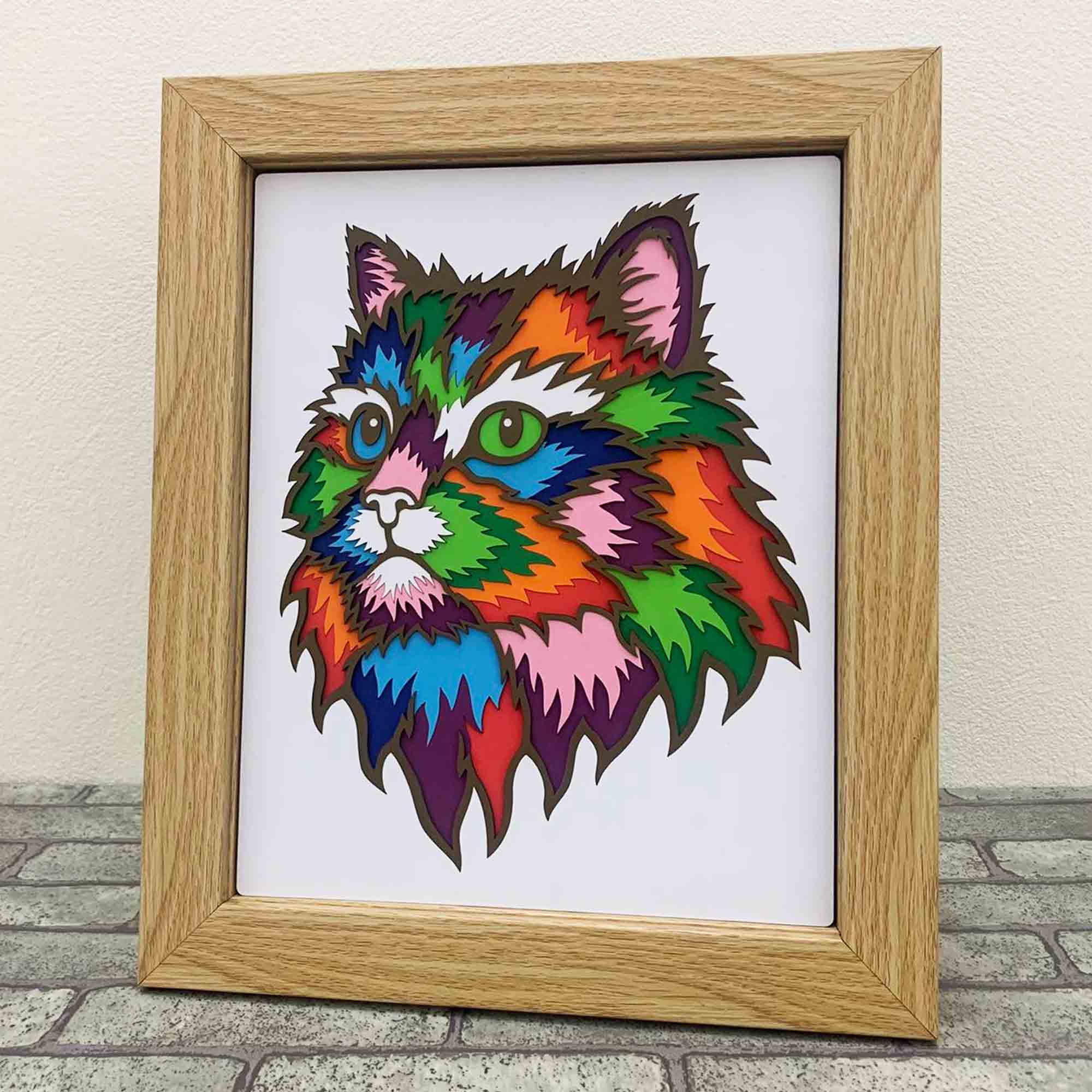 Cat 3D Layered SVG For Cardstock/ Colorful Cat Multilayer SV | Inspire ...