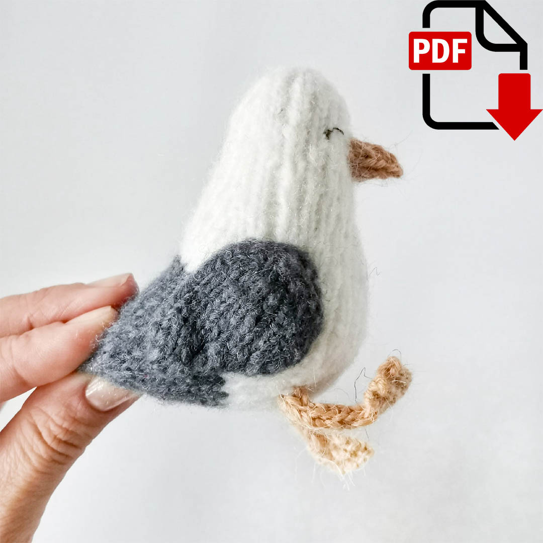 Mini seagull knitting pattern. English and Russian PDF. | Inspire Uplift