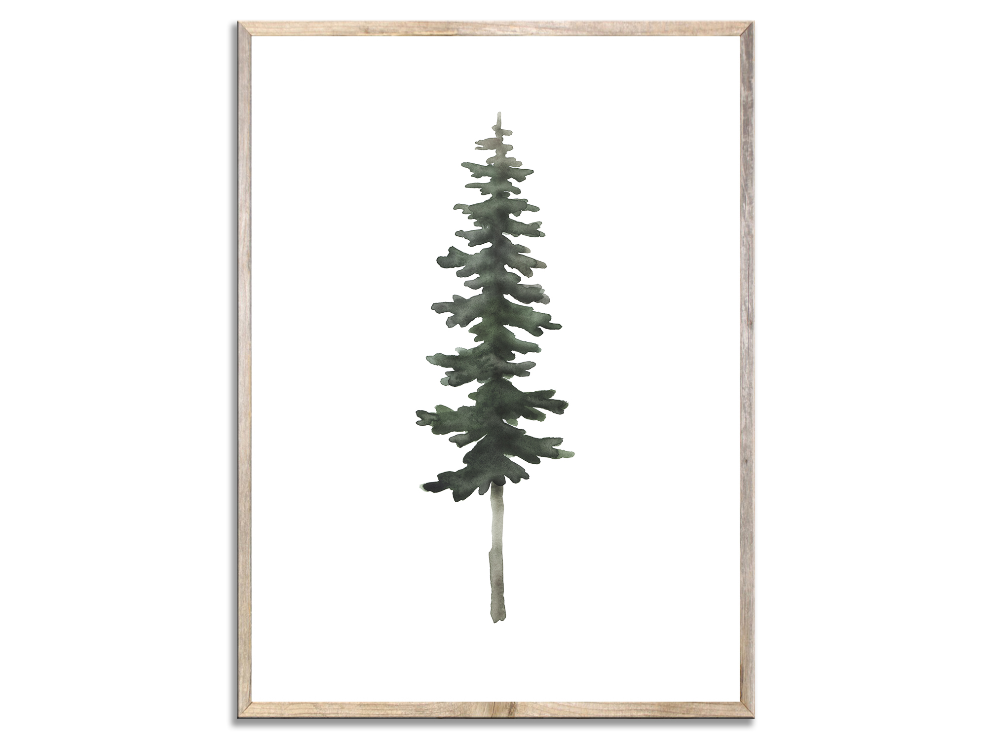 Christmas Tree Art Print Evergreen Tree Watercolor Painting | Inspire ...