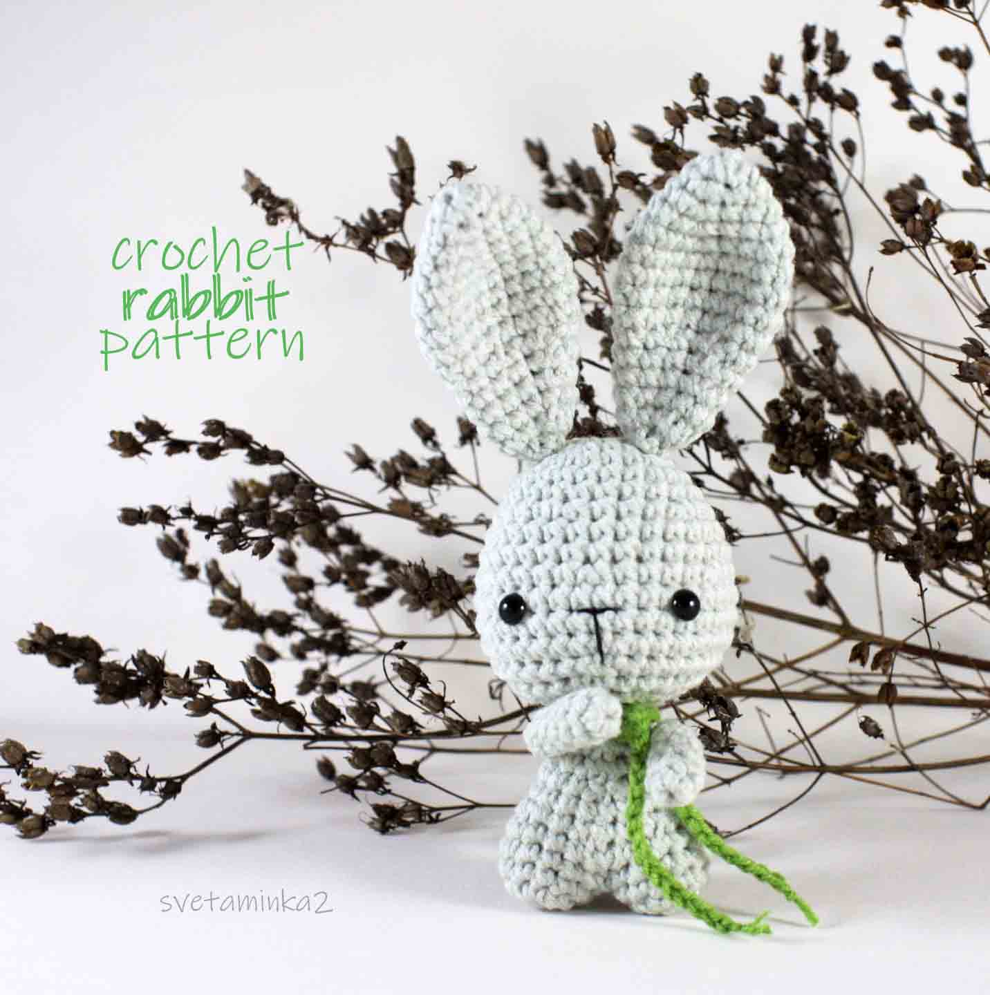 Crochet Rabbit Pattern Amigurumi Rabbit Crochet Bunny Patter | Inspire ...